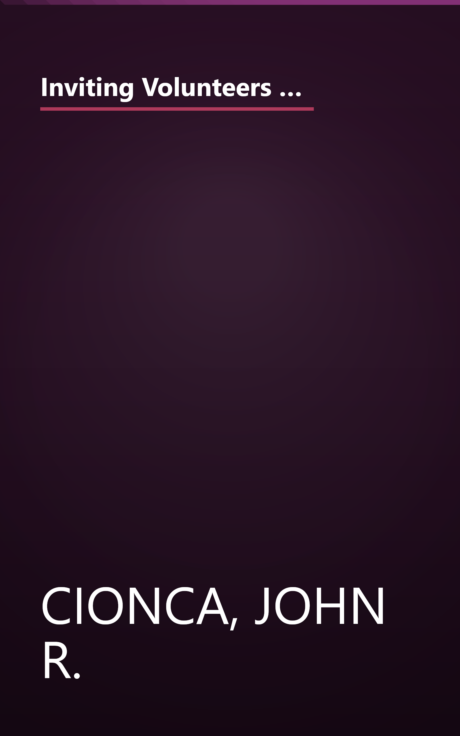 Inviting Volunteers To Minister: Stories And Strategies From Seven Effecctive Churches (Strategies & Resources) book cover