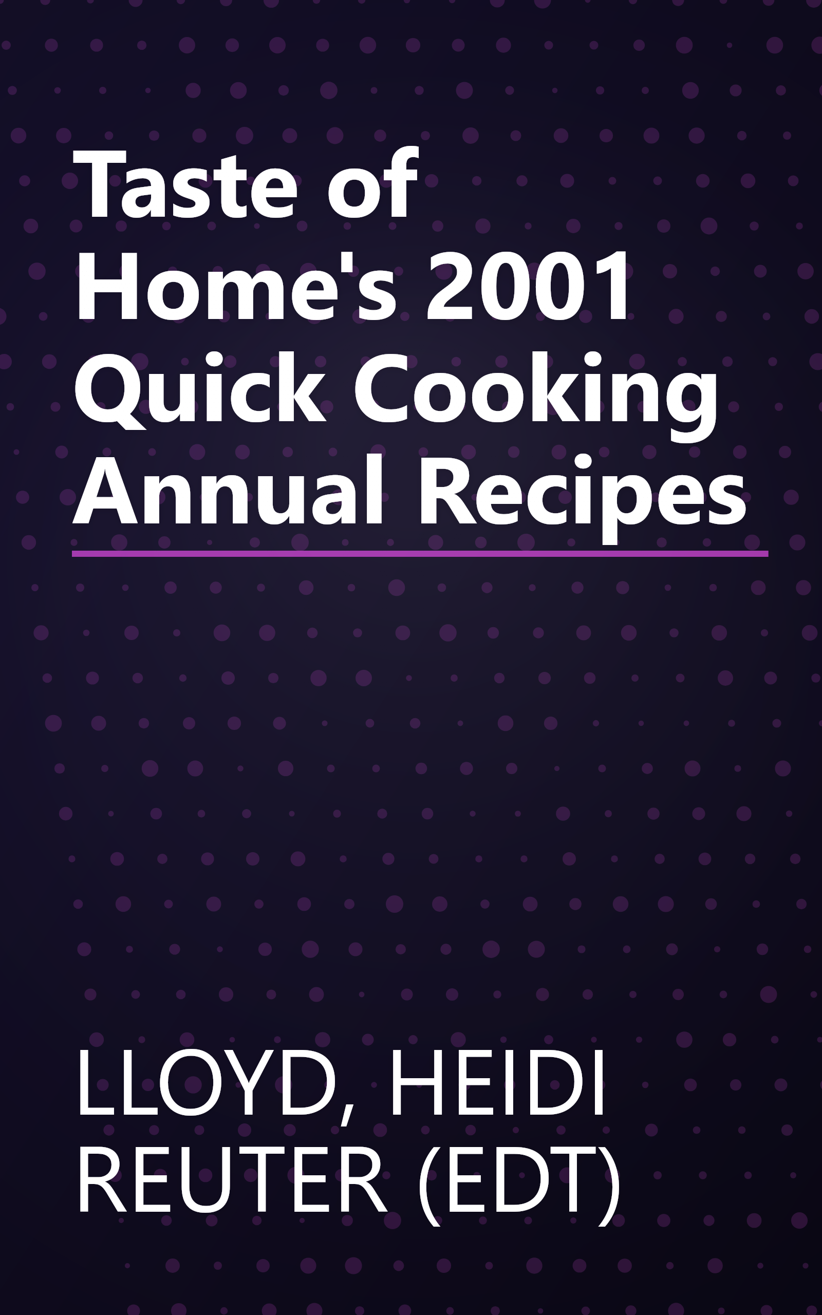 Taste of Home's 2001 Quick Cooking Annual Recipes book cover