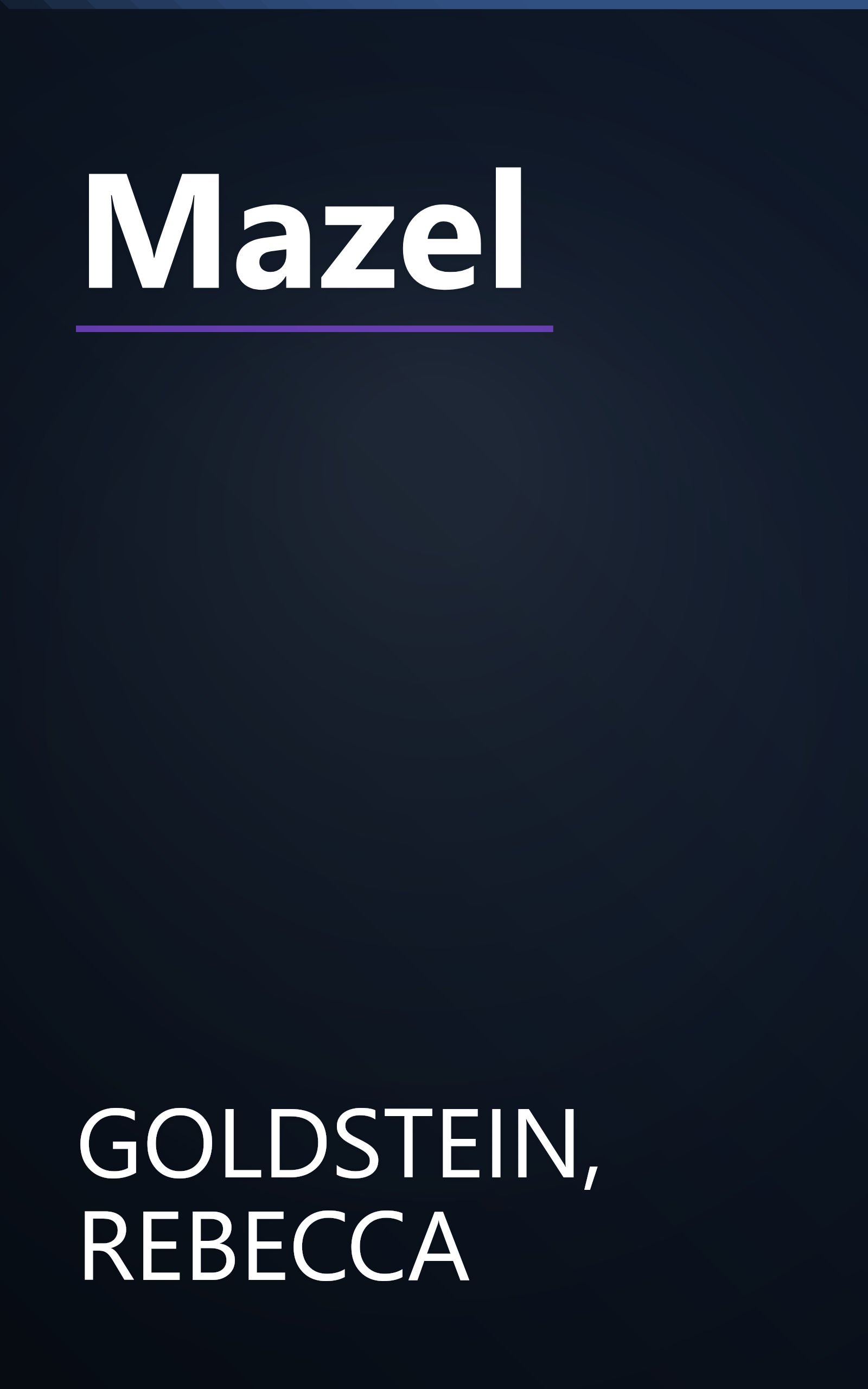 Mazel book cover