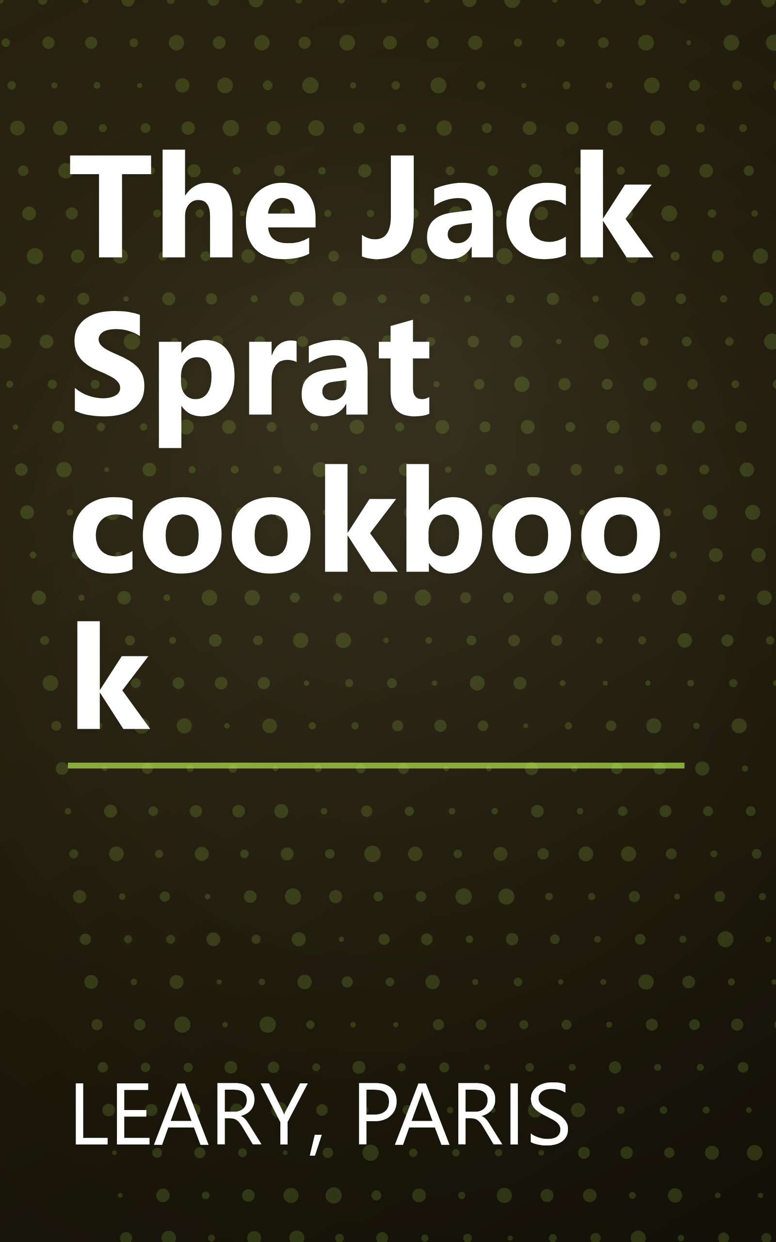 The Jack Sprat cookbook book cover