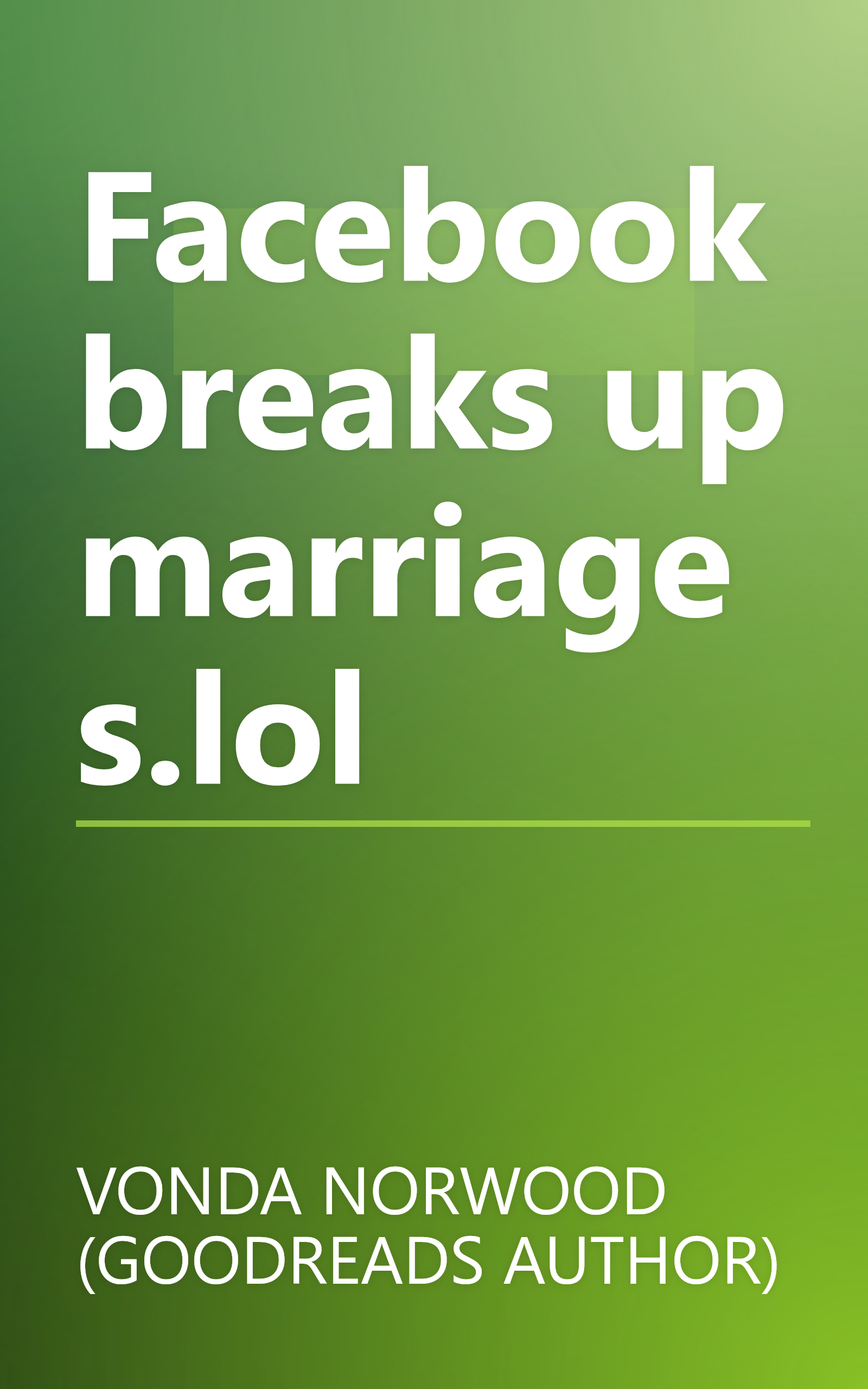 Facebook breaks up marriages.lol book cover