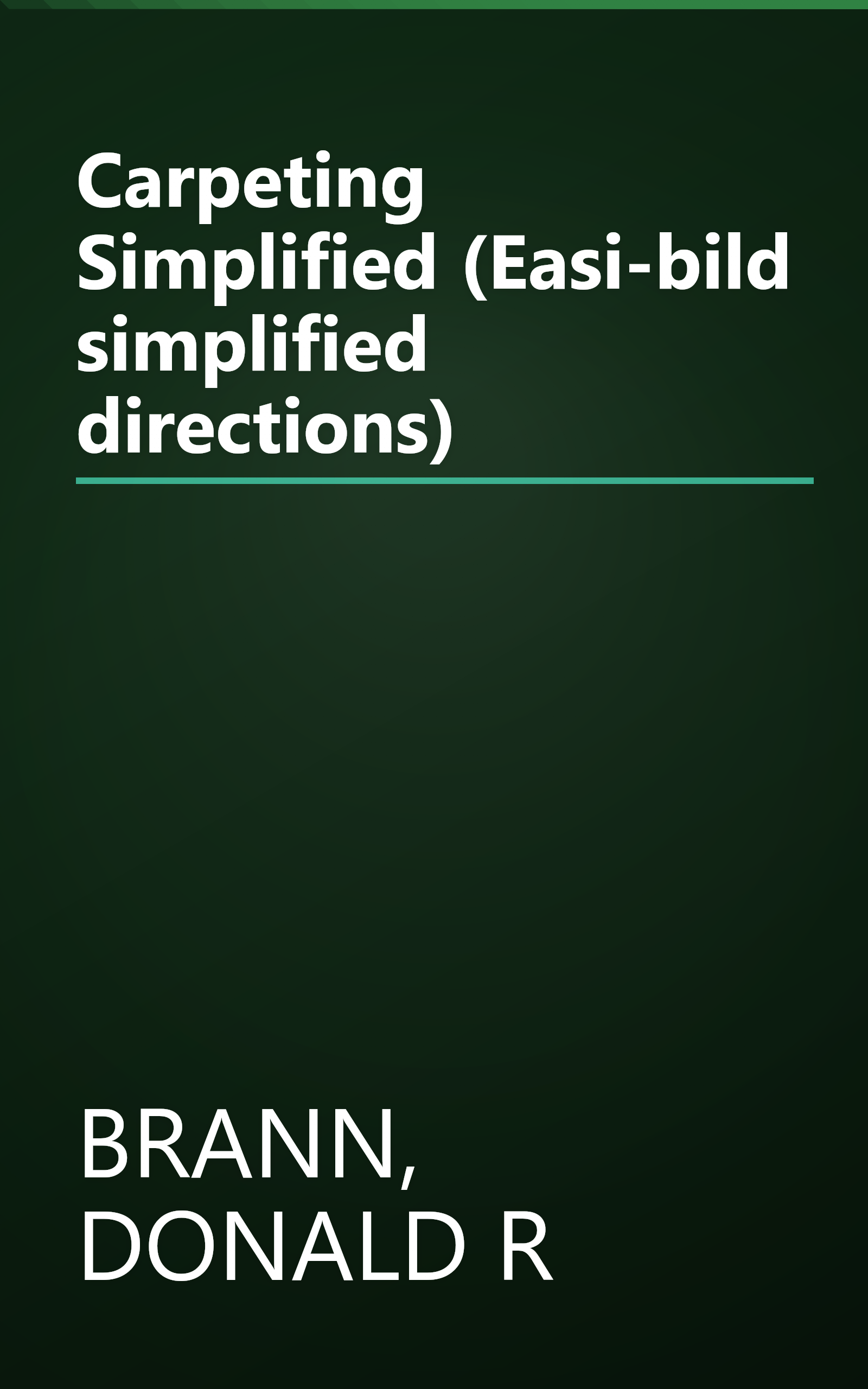 Carpeting Simplified (Easi-bild simplified directions) book cover
