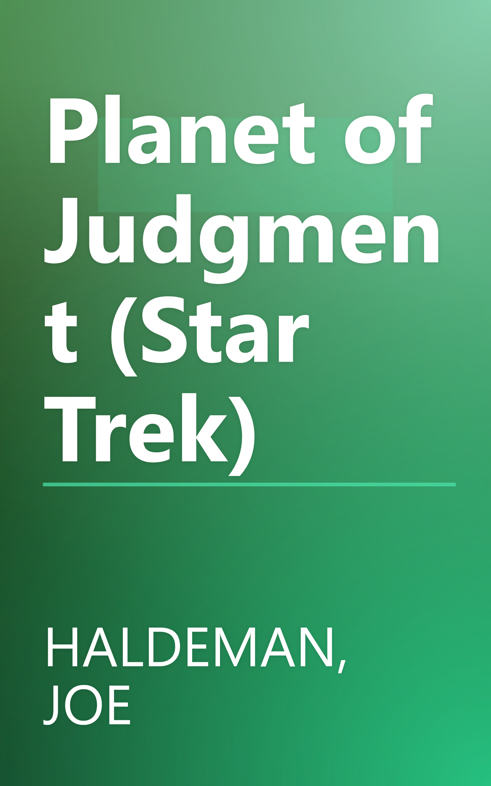 Planet of Judgment (Star Trek) book cover