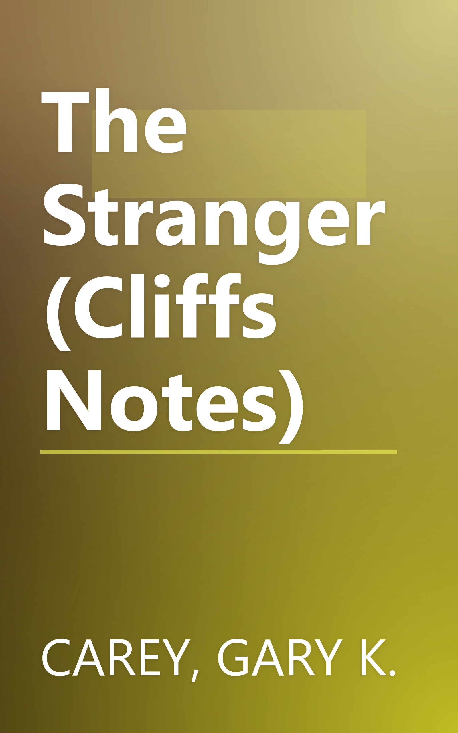 The Stranger (Cliffs Notes) book cover