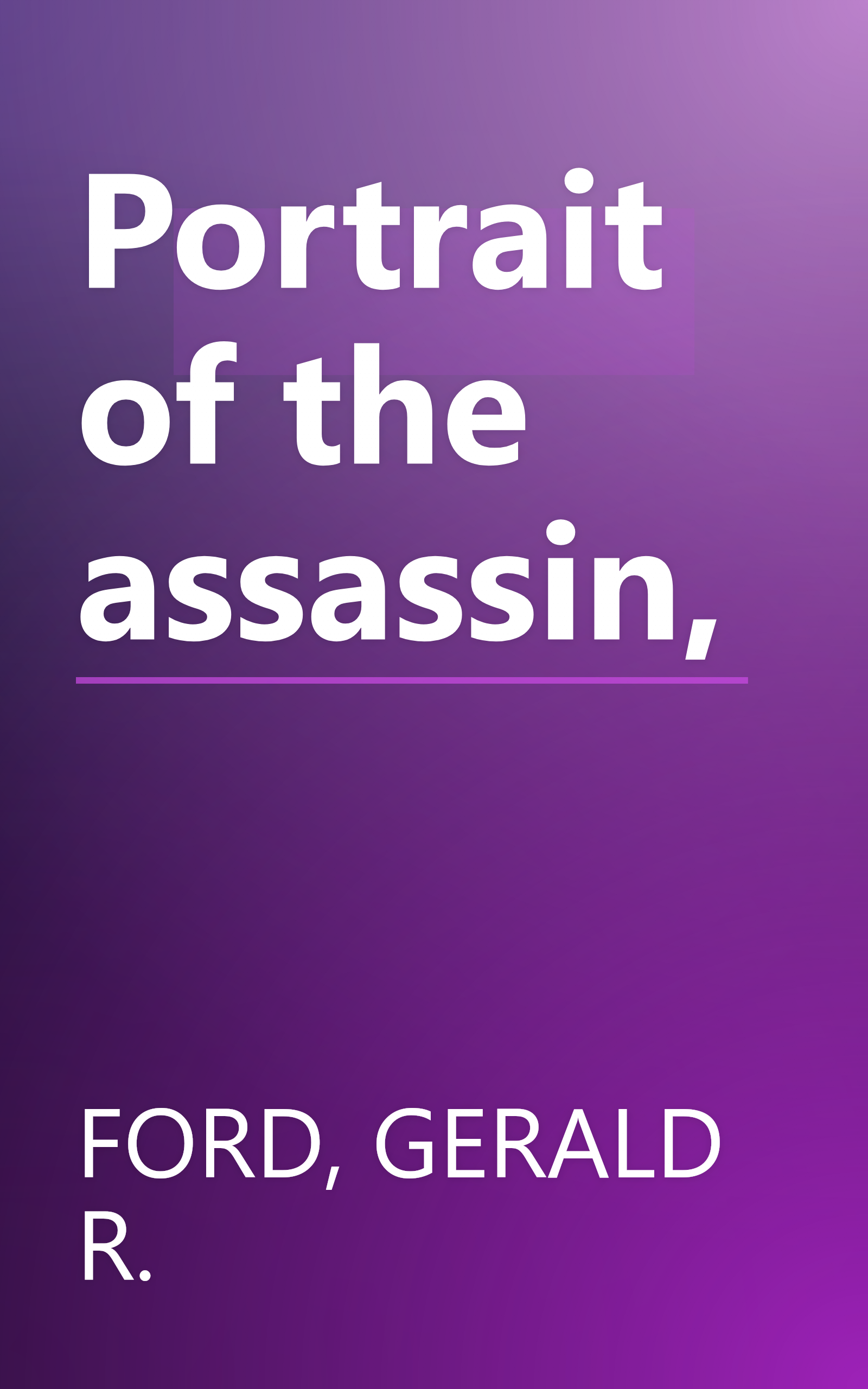 Portrait of the assassin, book cover
