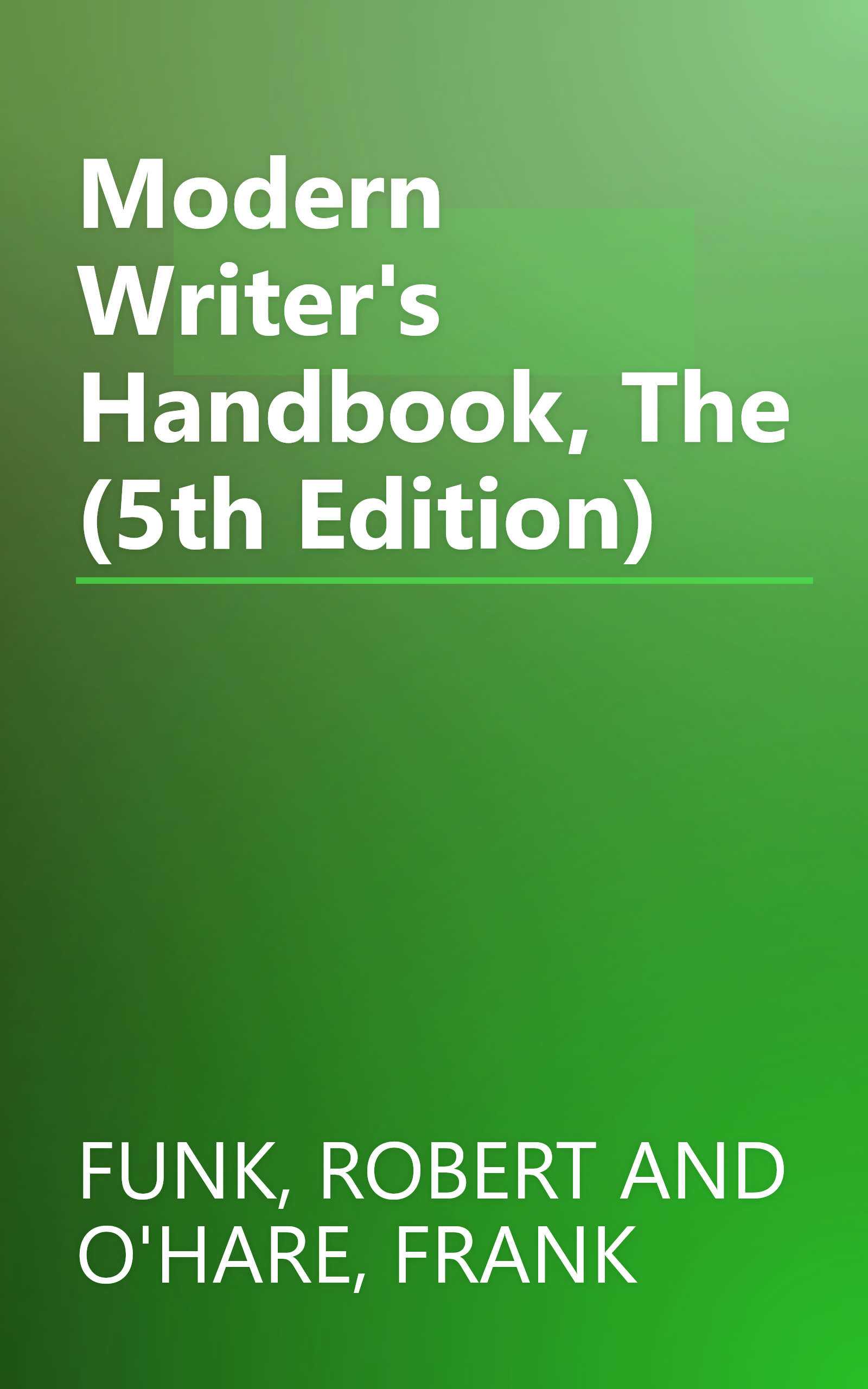 Modern Writer's Handbook, The (5th Edition) book cover