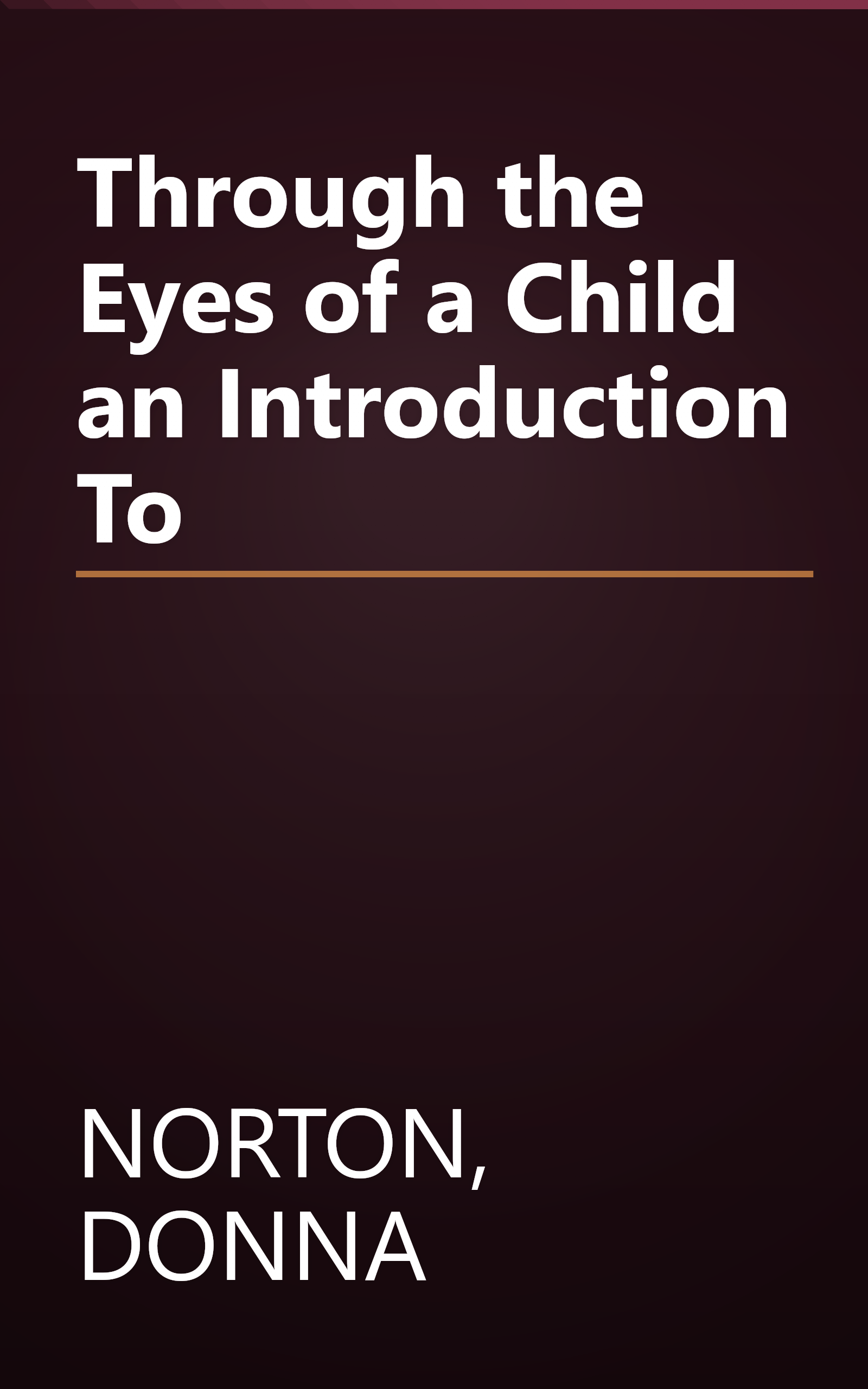 Through the Eyes of a Child an Introduction To book cover