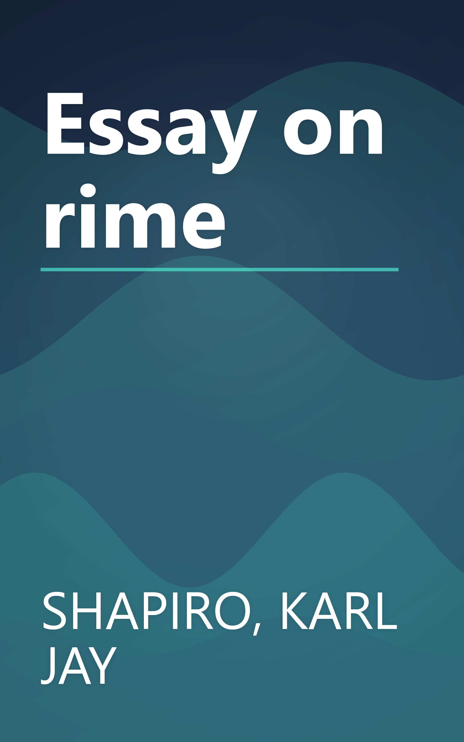 Essay on rime book cover