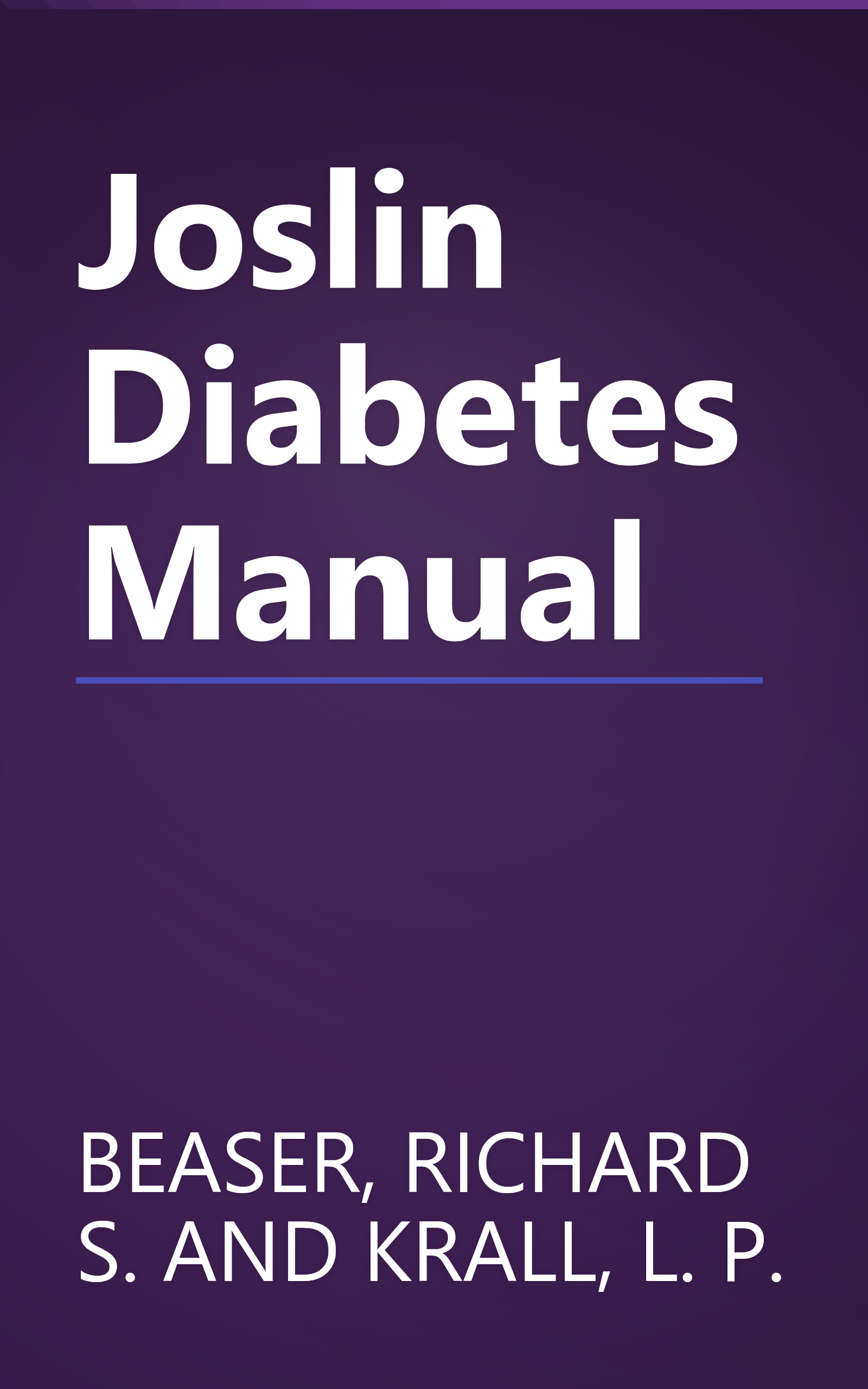 Joslin Diabetes Manual book cover