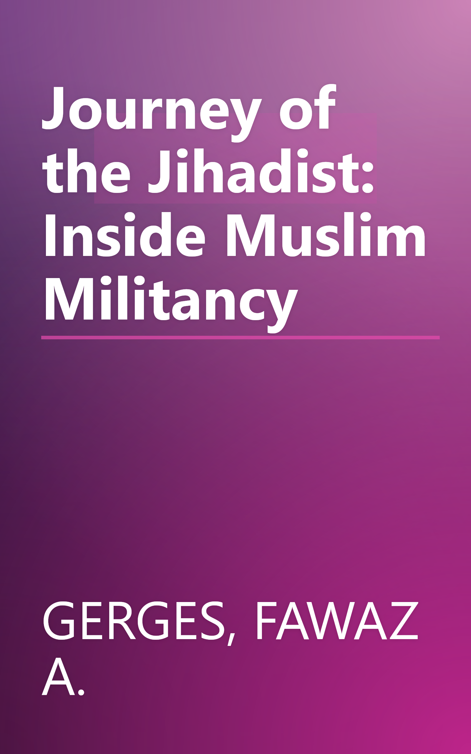 Journey of the Jihadist: Inside Muslim Militancy book cover