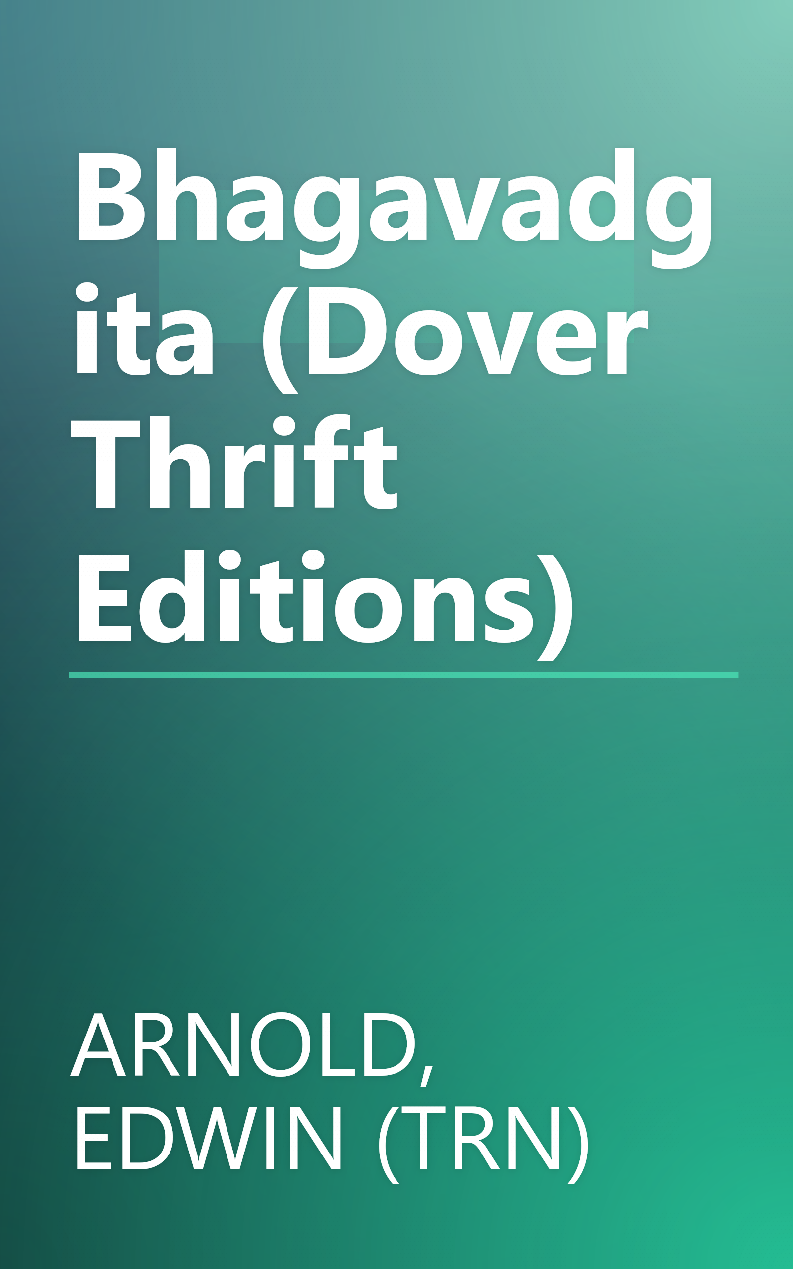 Bhagavadgita (Dover Thrift Editions) book cover