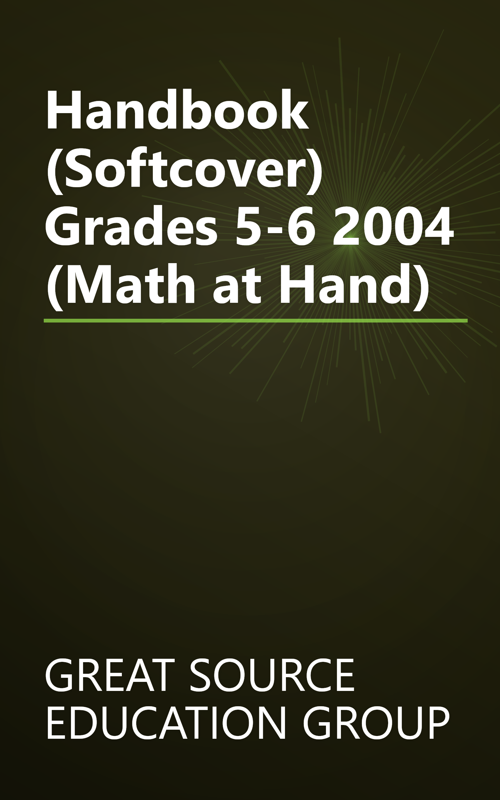 Handbook (Softcover) Grades 5-6 2004 (Math at Hand) book cover