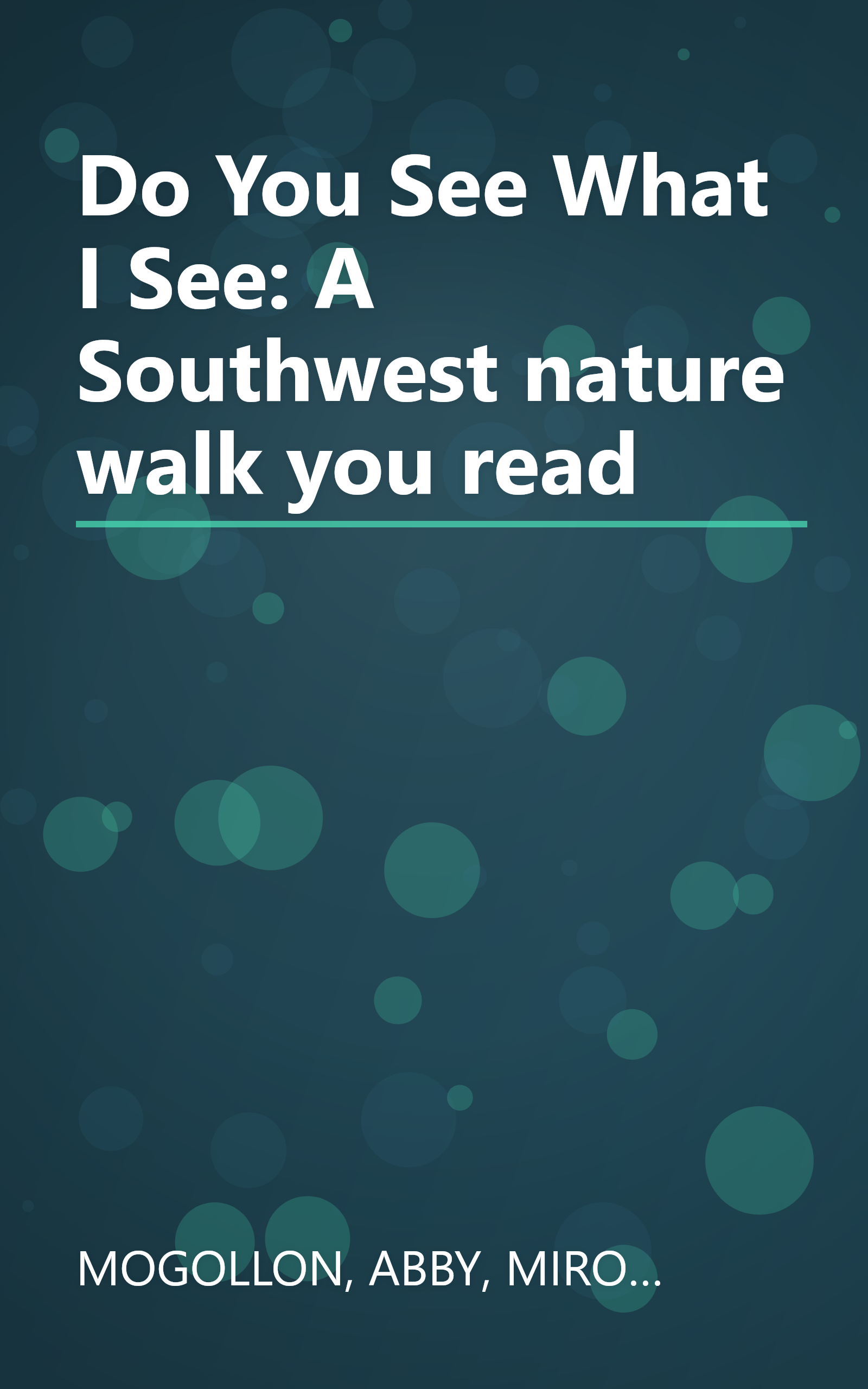 Do You See What I See: A Southwest nature walk you read book cover