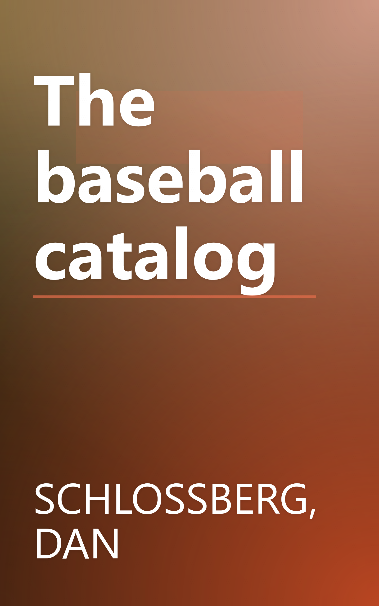 The baseball catalog book cover