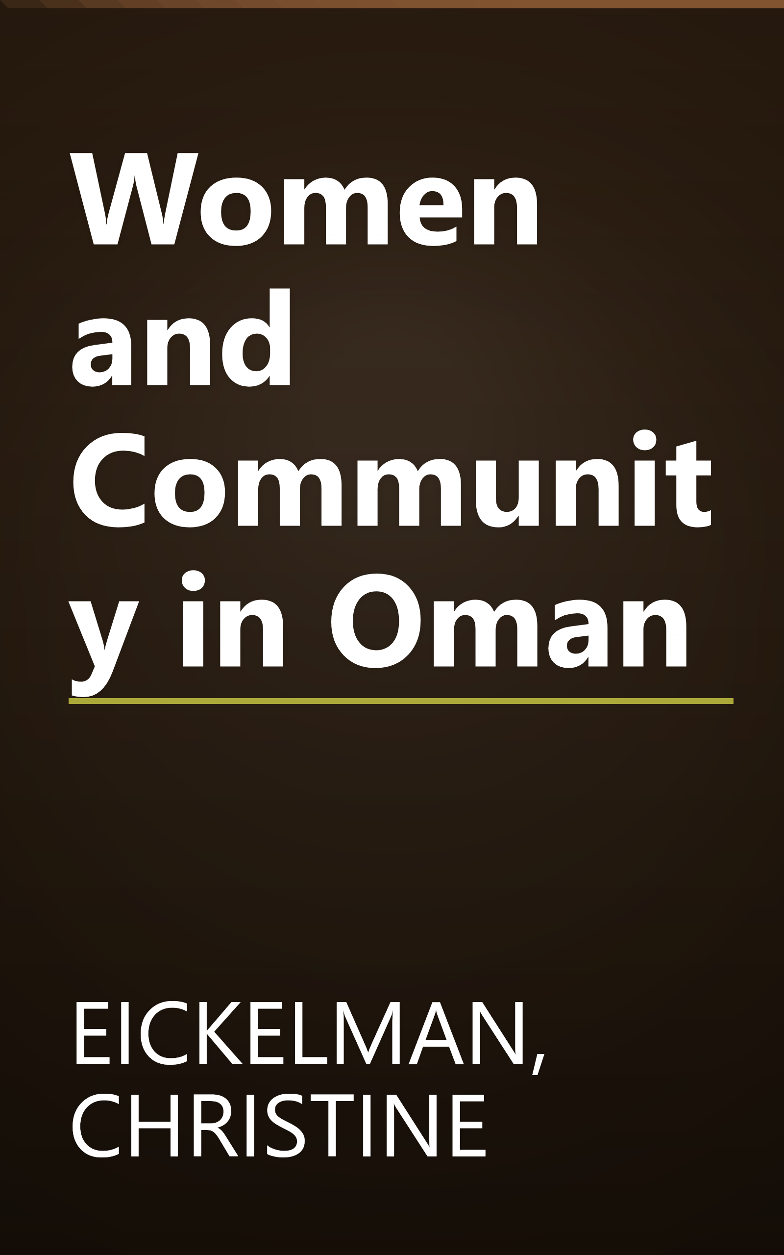 Women and Community in Oman book cover