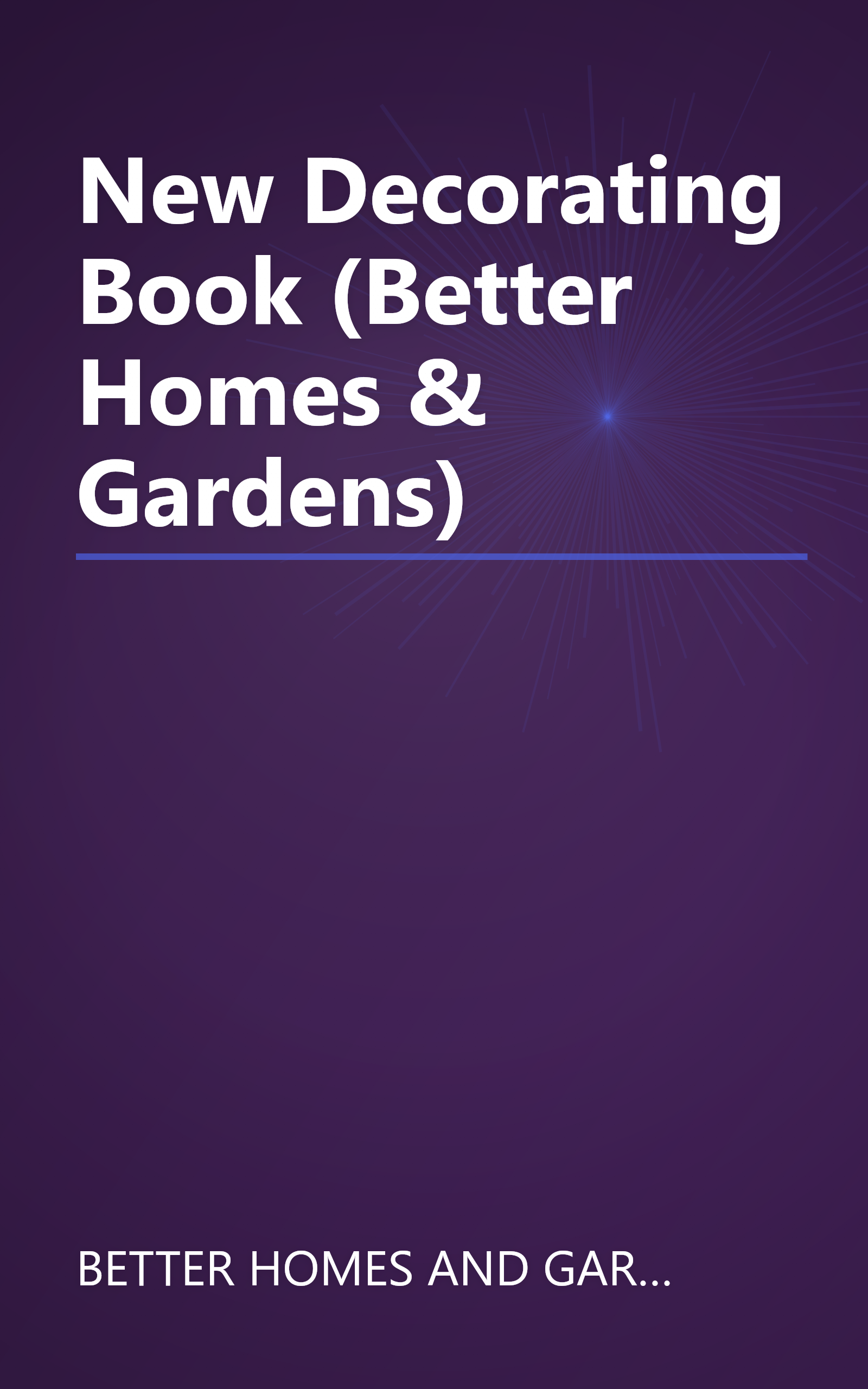 New Decorating Book (Better Homes & Gardens) book cover