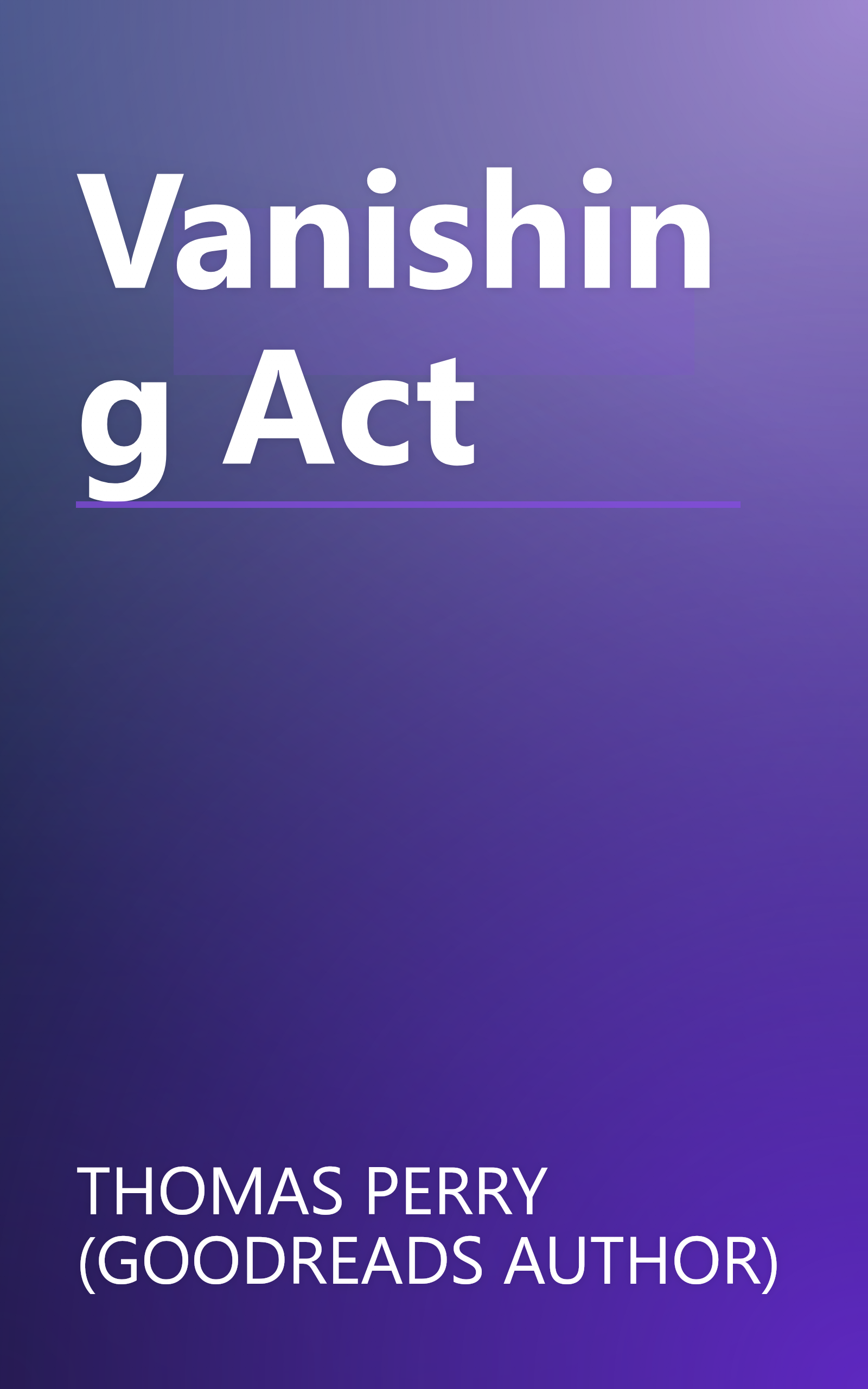 Vanishing Act book cover