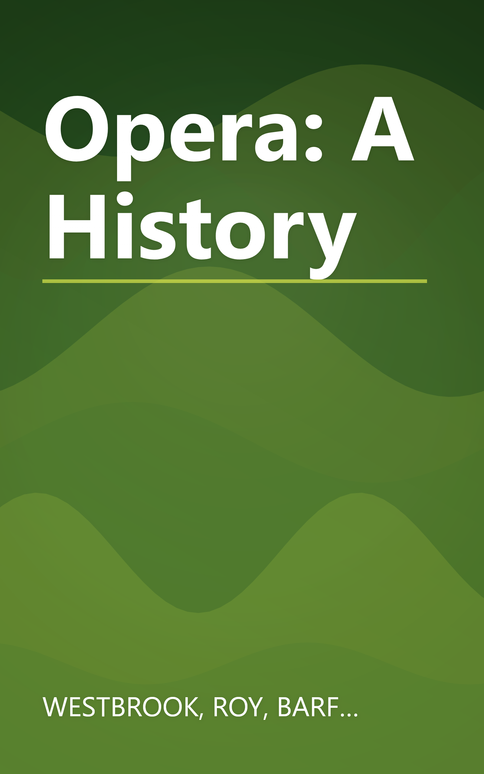 Opera: A History book cover