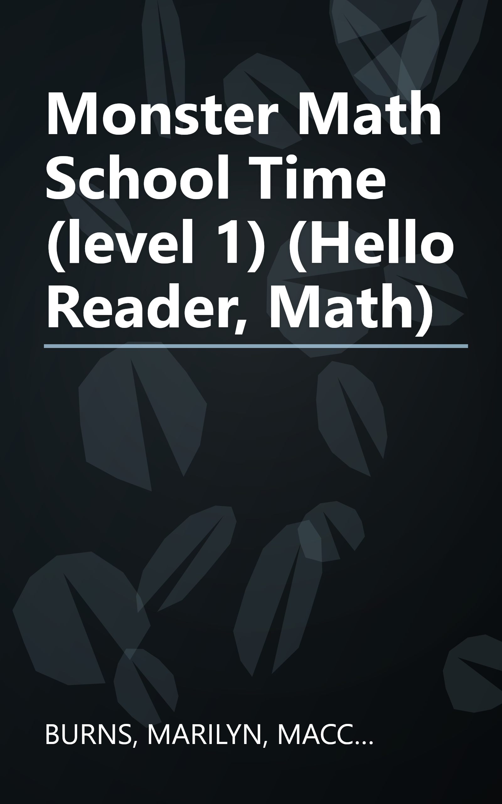 Monster Math School Time (level 1) (Hello Reader, Math) book cover