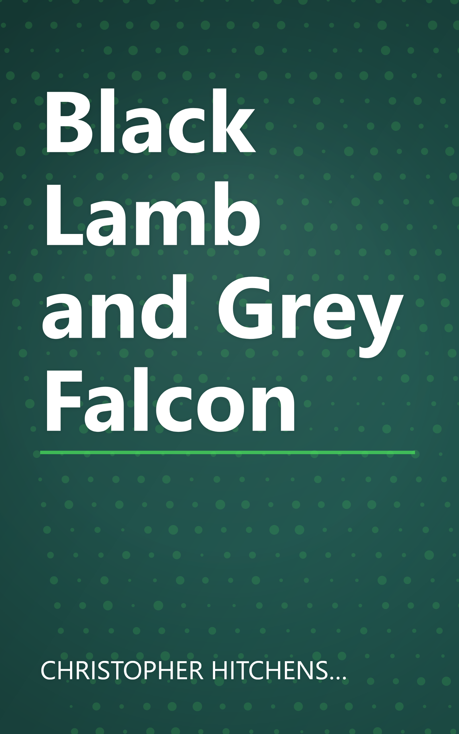Black Lamb and Grey Falcon book cover