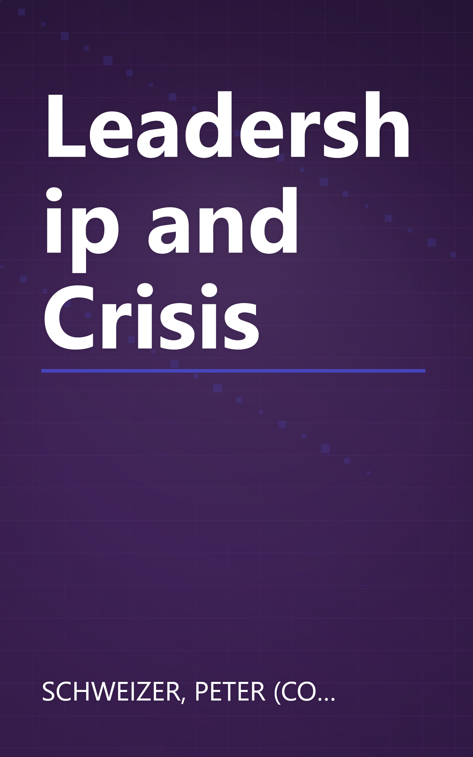 Leadership and Crisis book cover