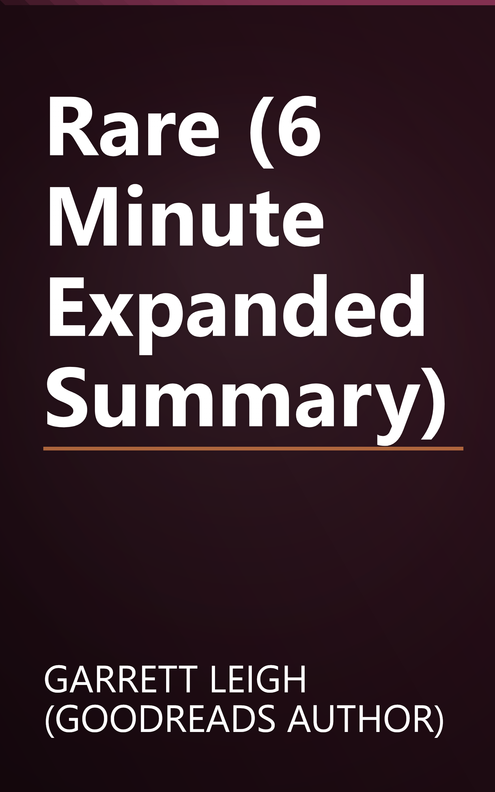 Rare (6 Minute   Expanded Summary) book cover