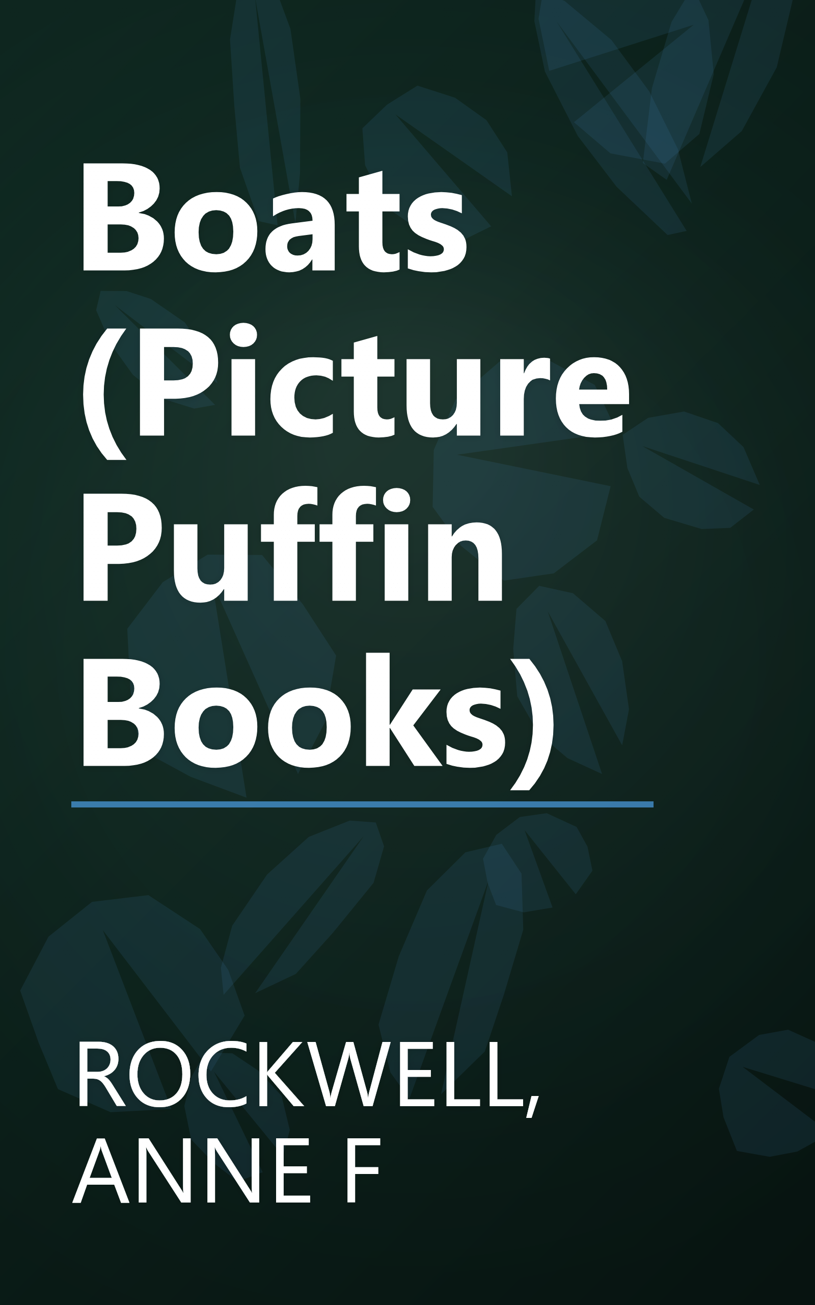 Boats (Picture Puffin Books) book cover