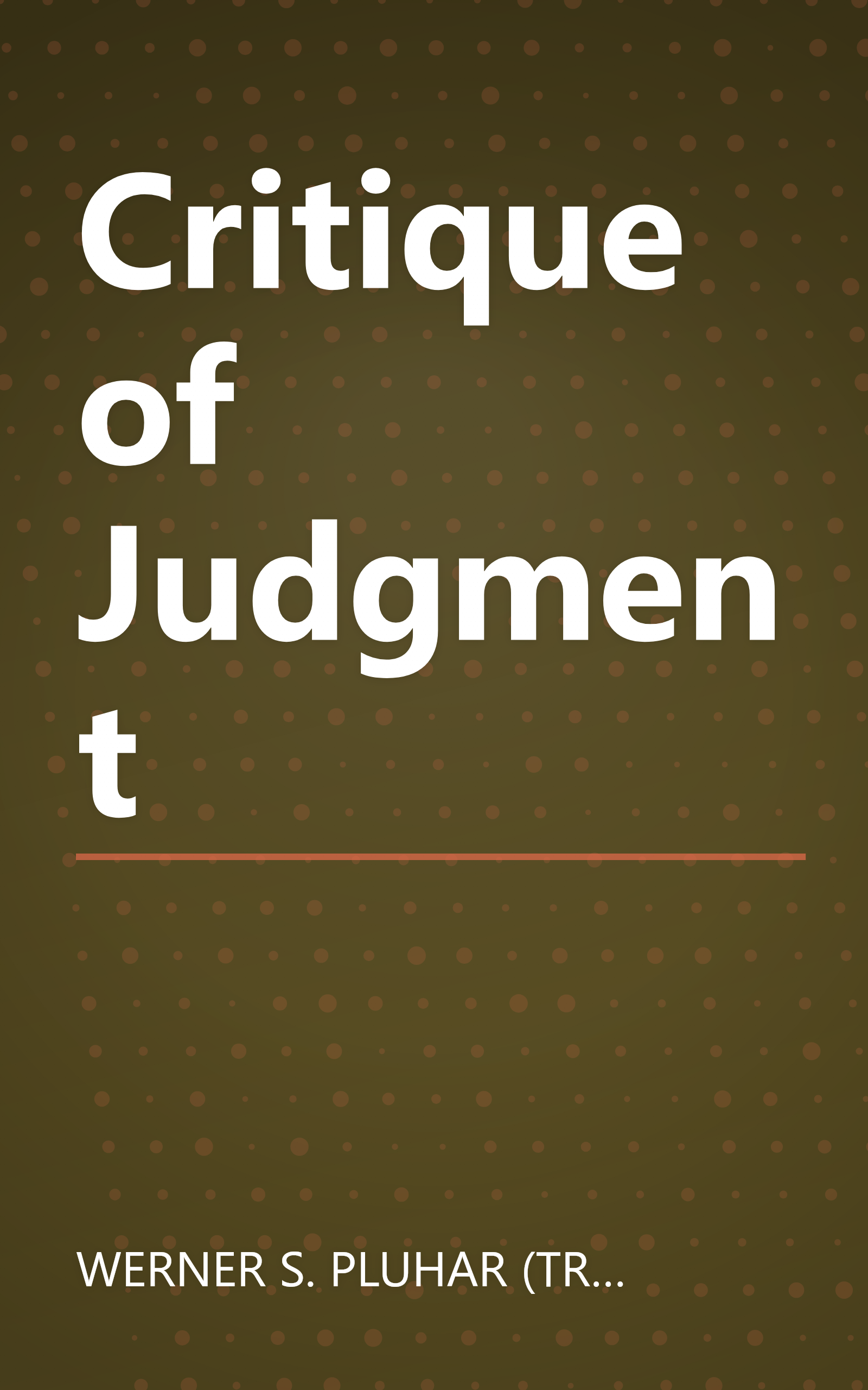 Critique of Judgment book cover