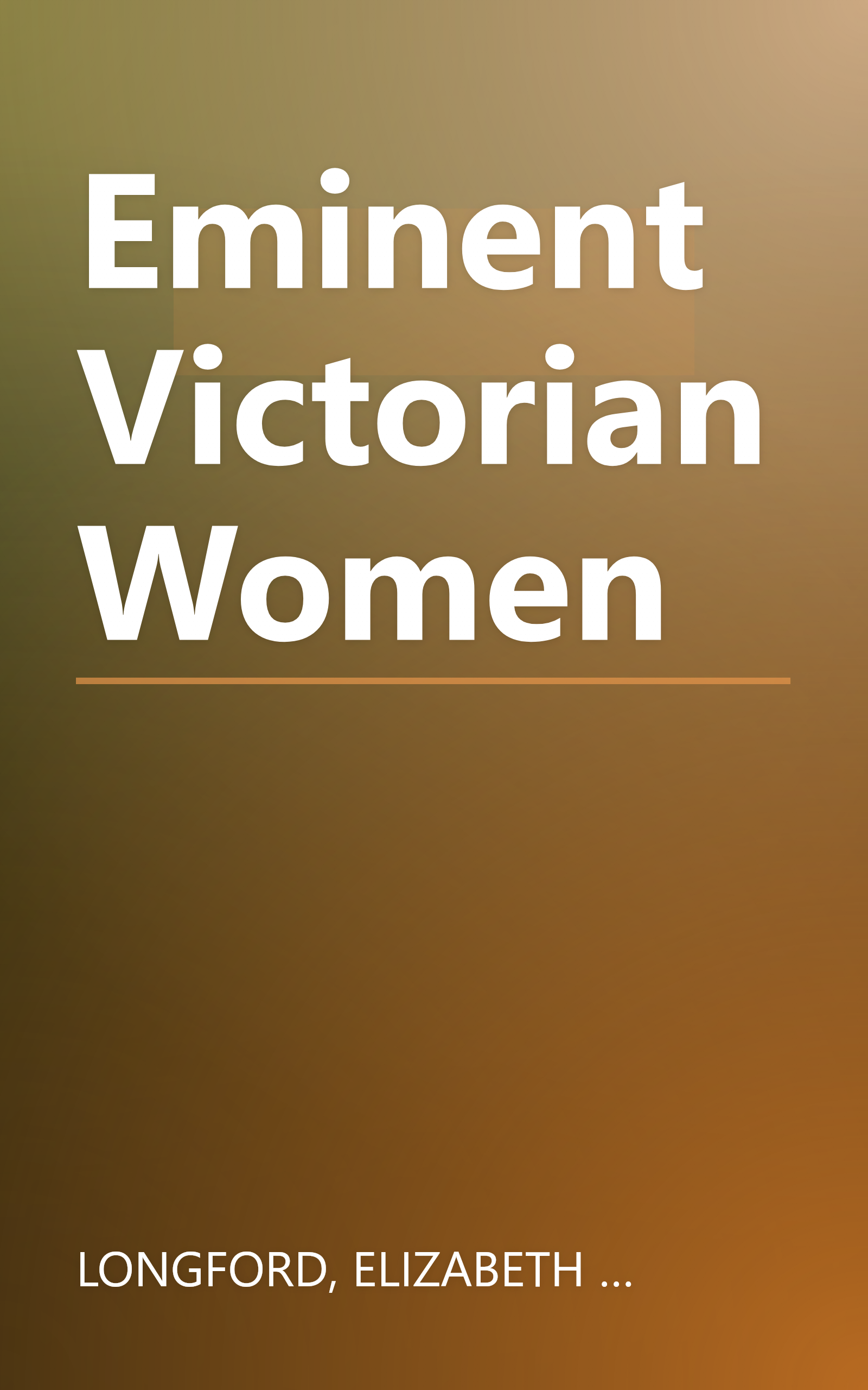 Eminent Victorian Women book cover
