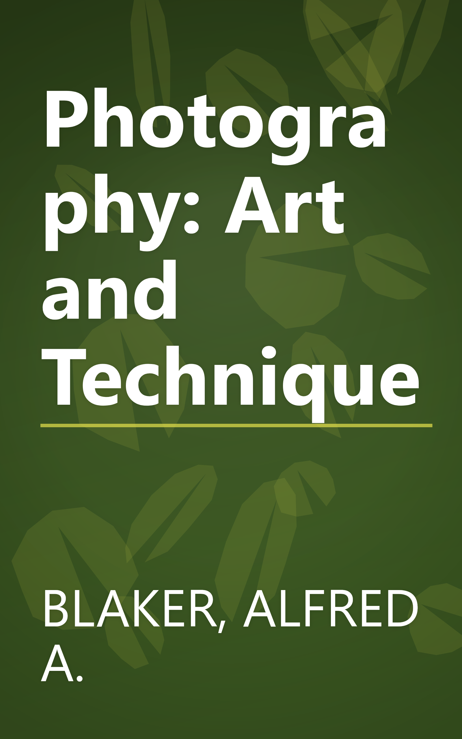 Photography: Art and Technique book cover