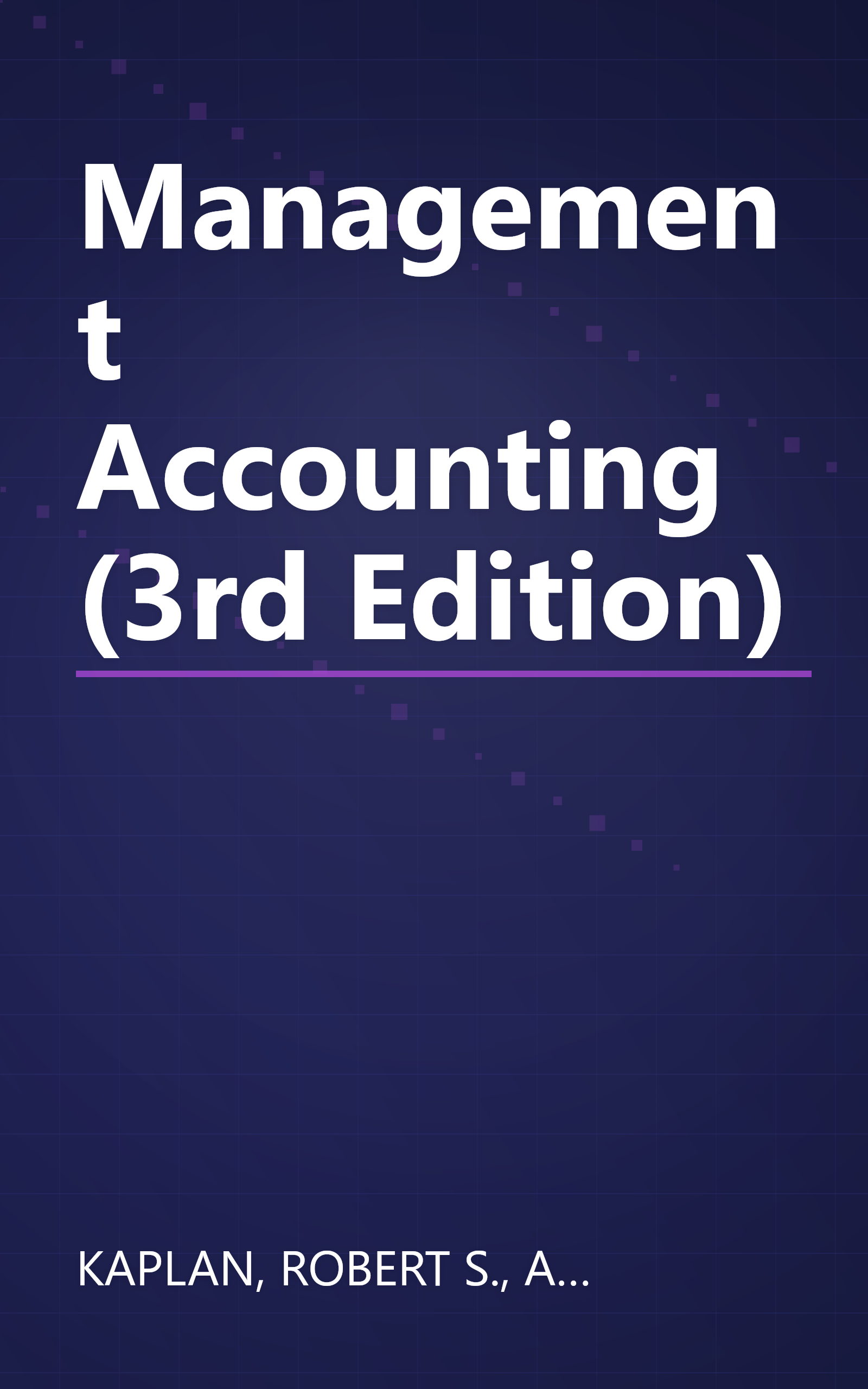 Management Accounting (3rd Edition) book cover