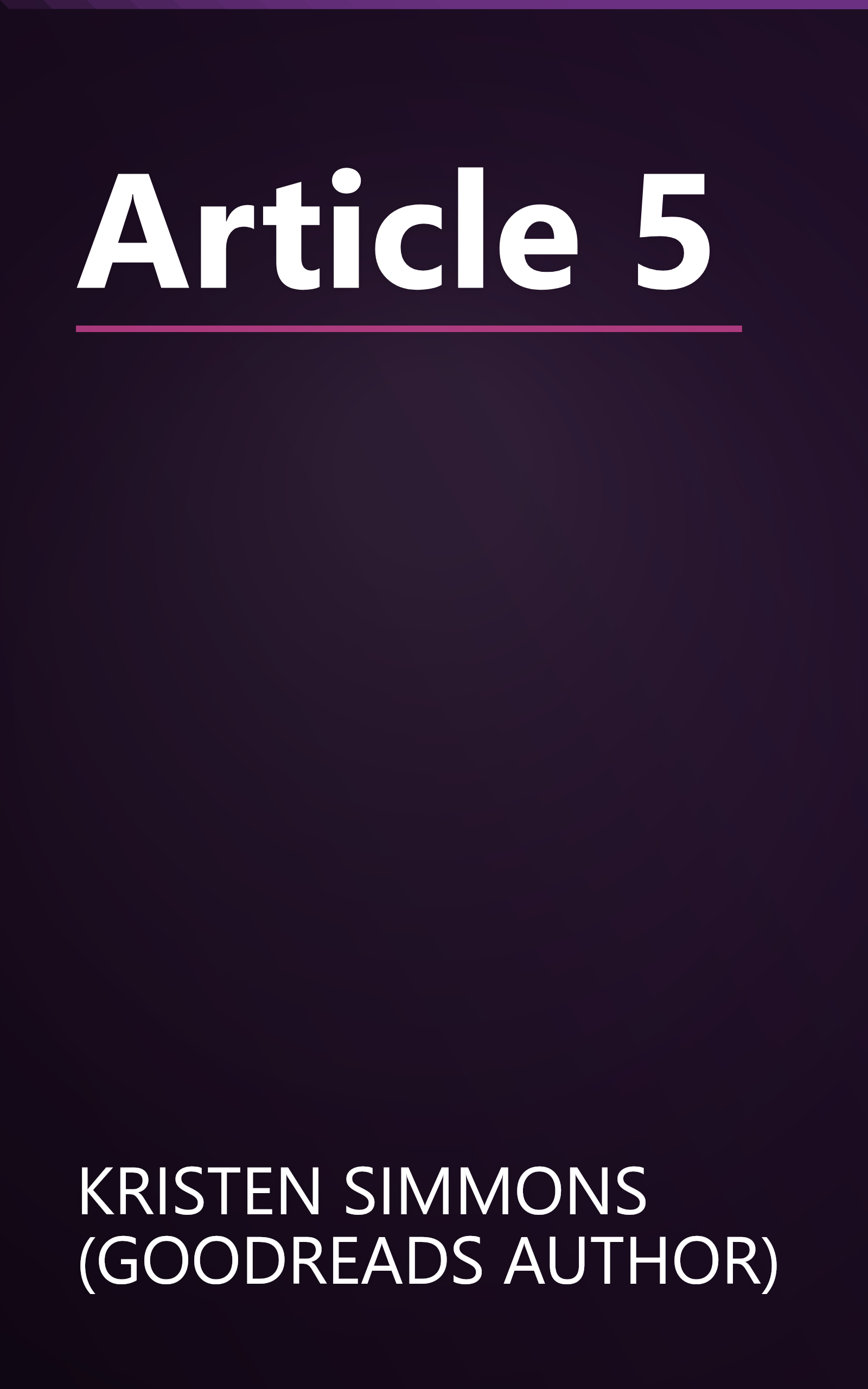 Article 5 book cover