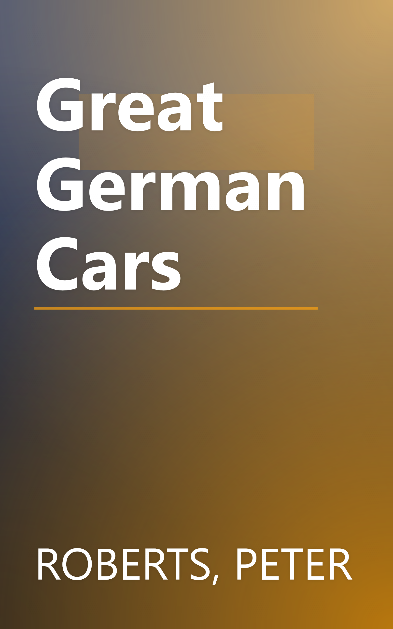 Great German Cars book cover