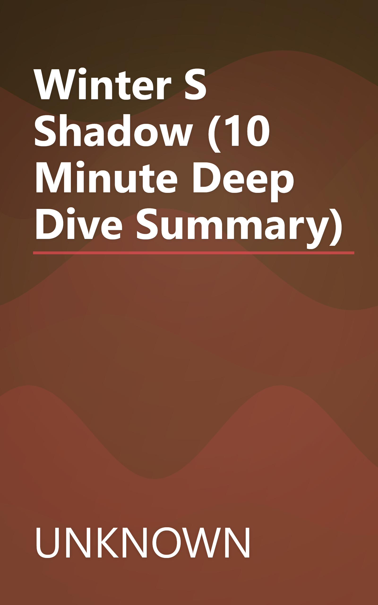 Winter S Shadow (10 Minute   Deep Dive Summary) book cover