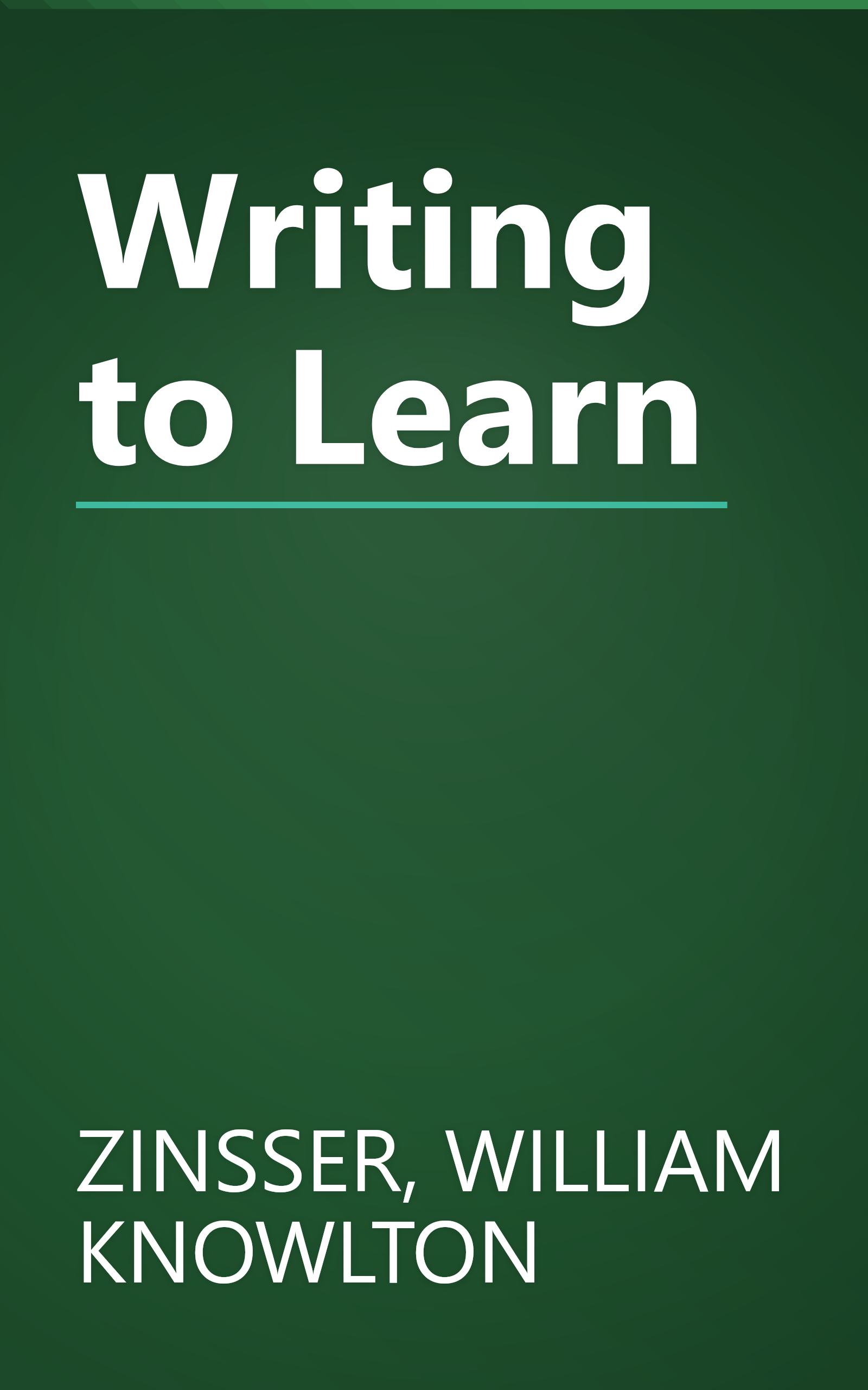 Writing to Learn book cover