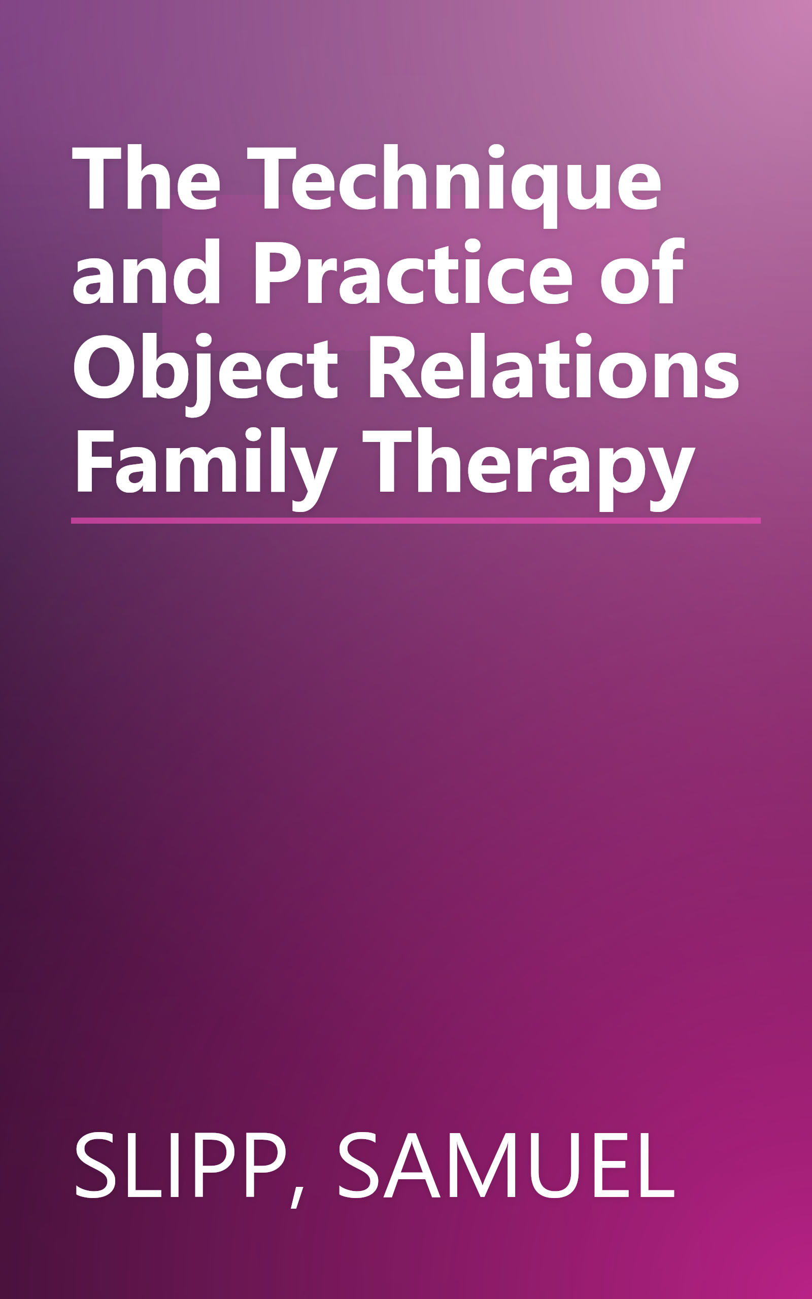 The Technique and Practice of Object Relations Family Therapy book cover