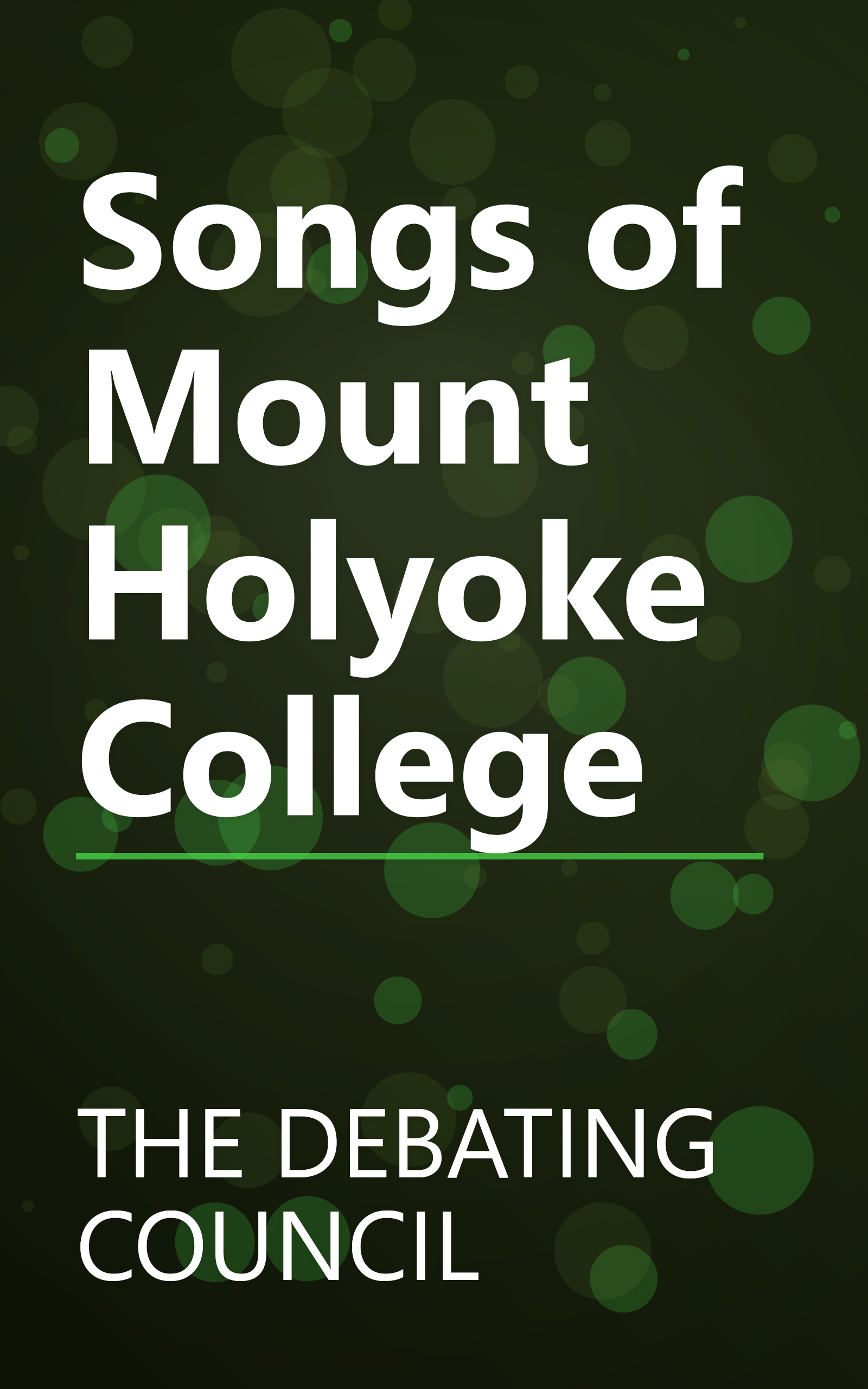 Songs of Mount Holyoke College book cover