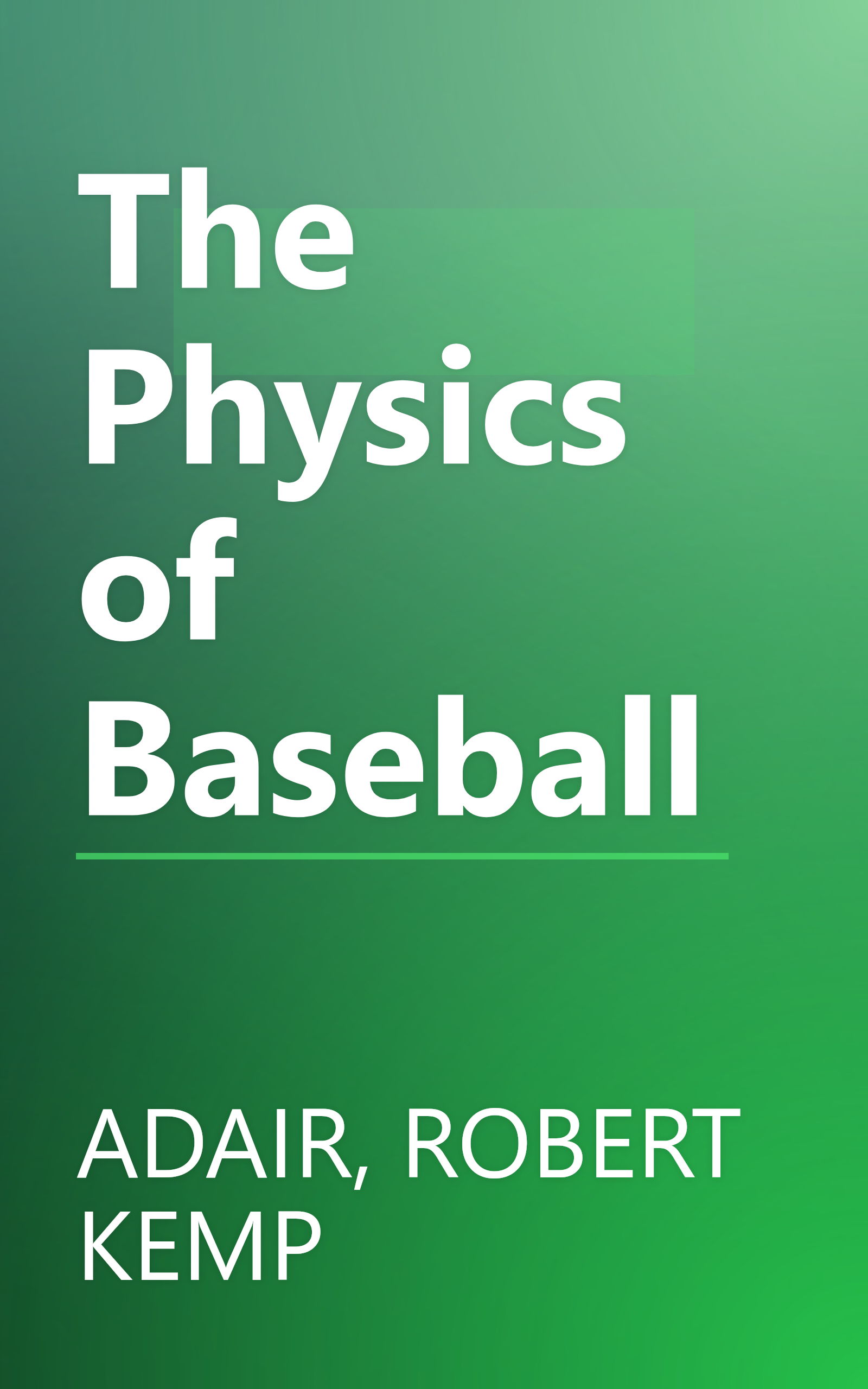The Physics of Baseball book cover