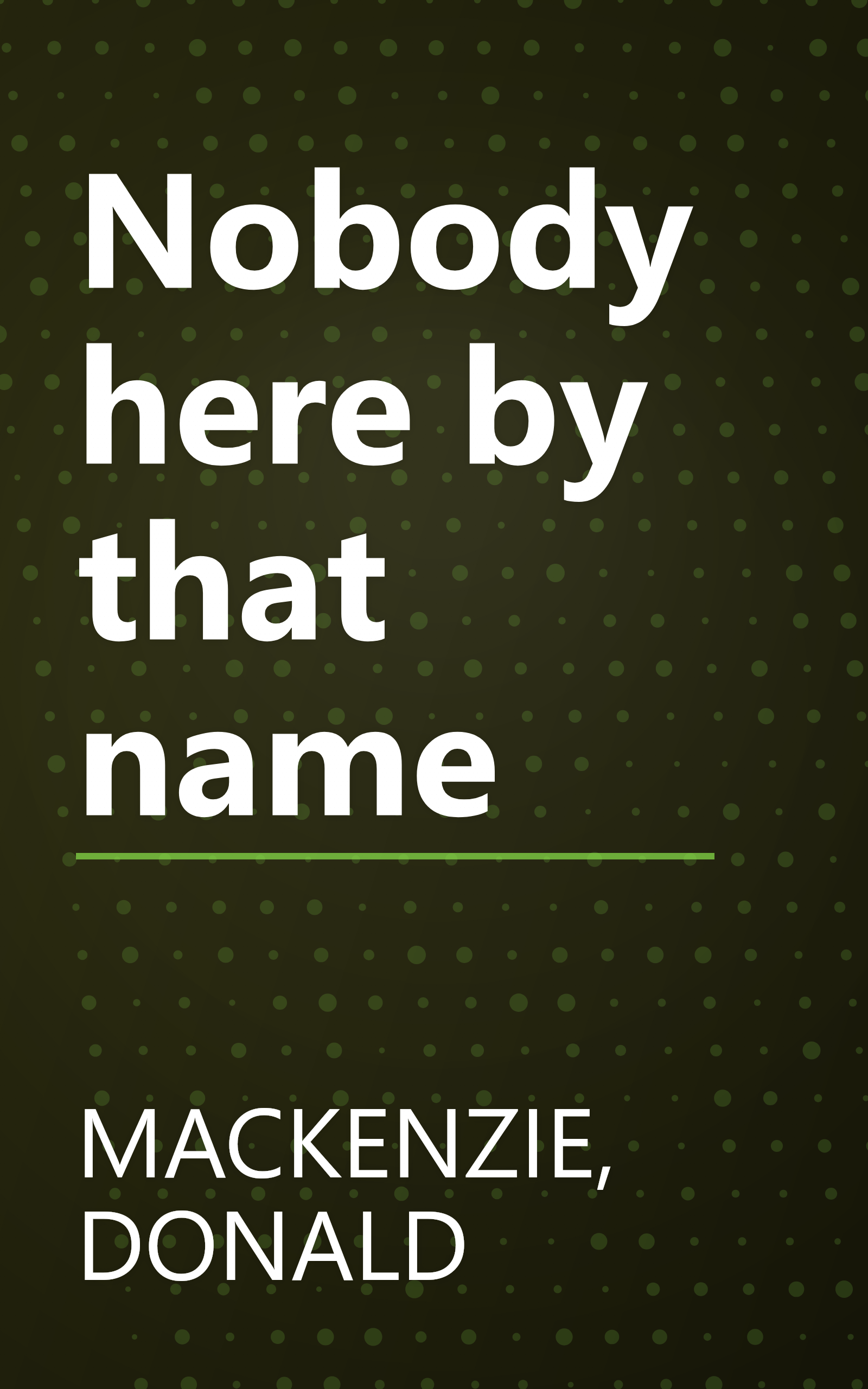 Nobody here by that name book cover