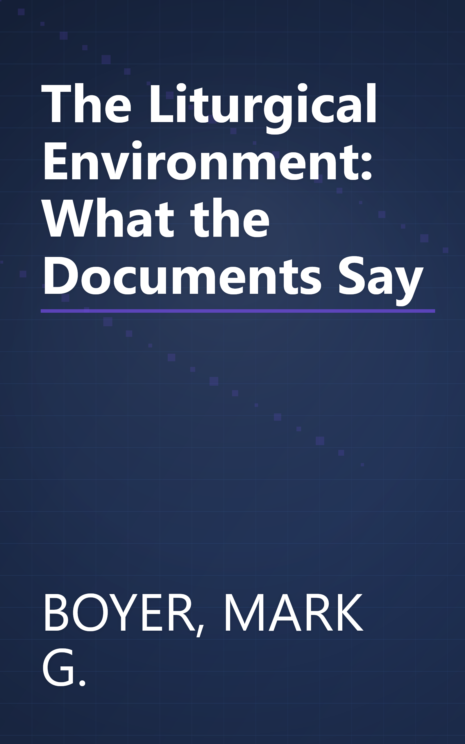 The Liturgical Environment: What the Documents Say book cover