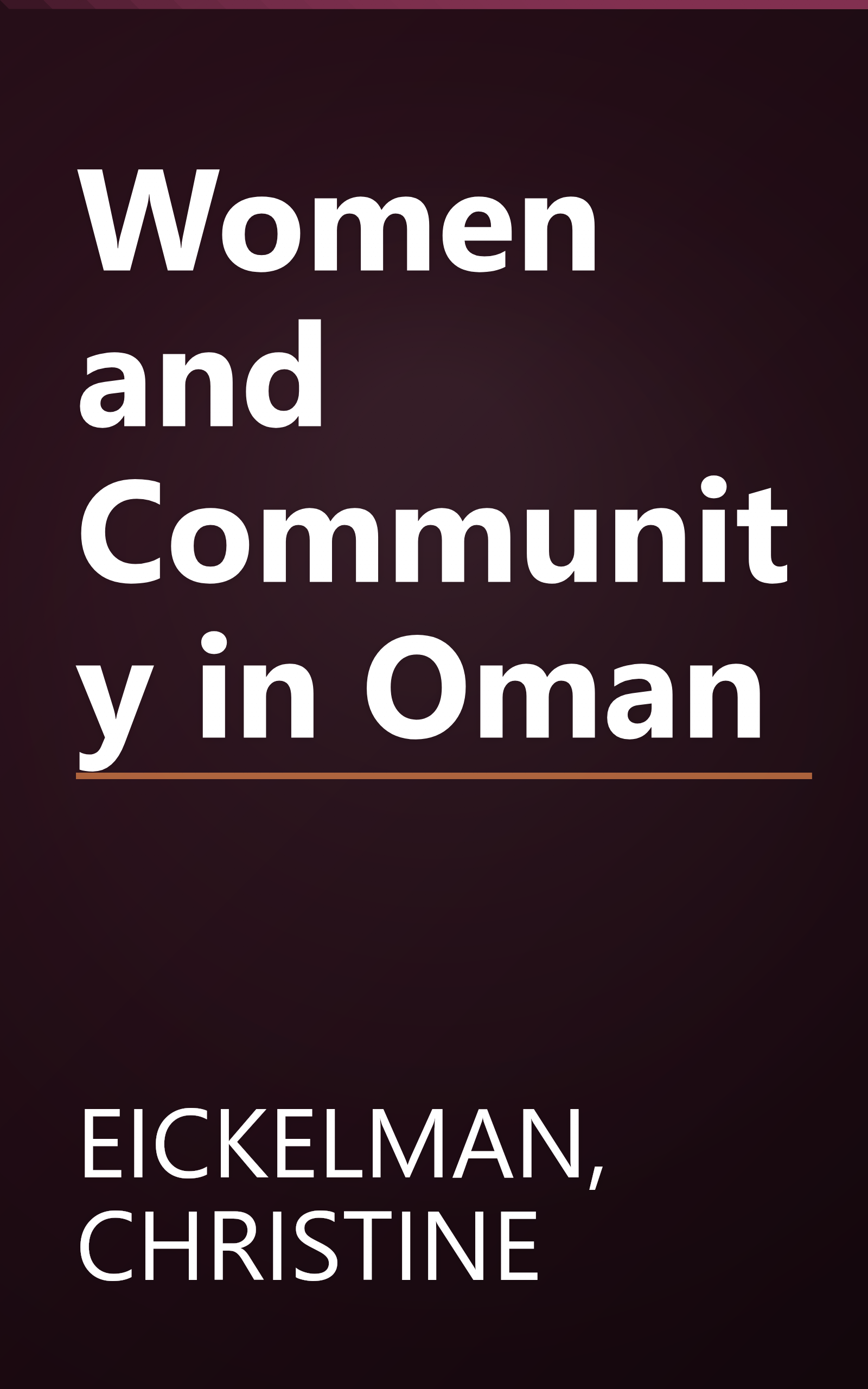 Women and Community in Oman book cover