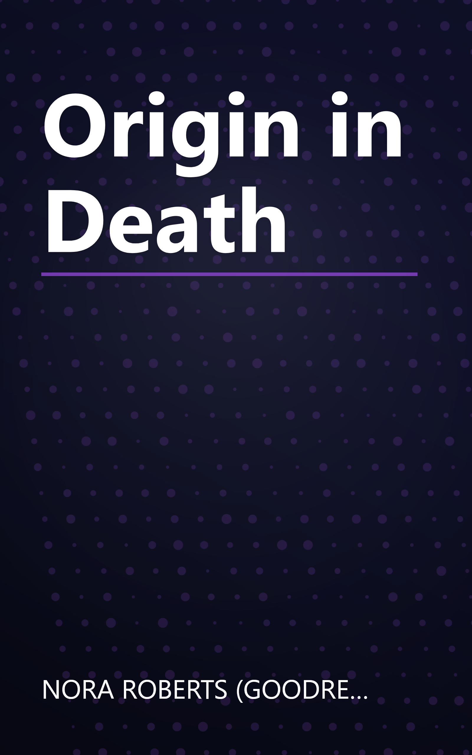 Origin in Death book cover