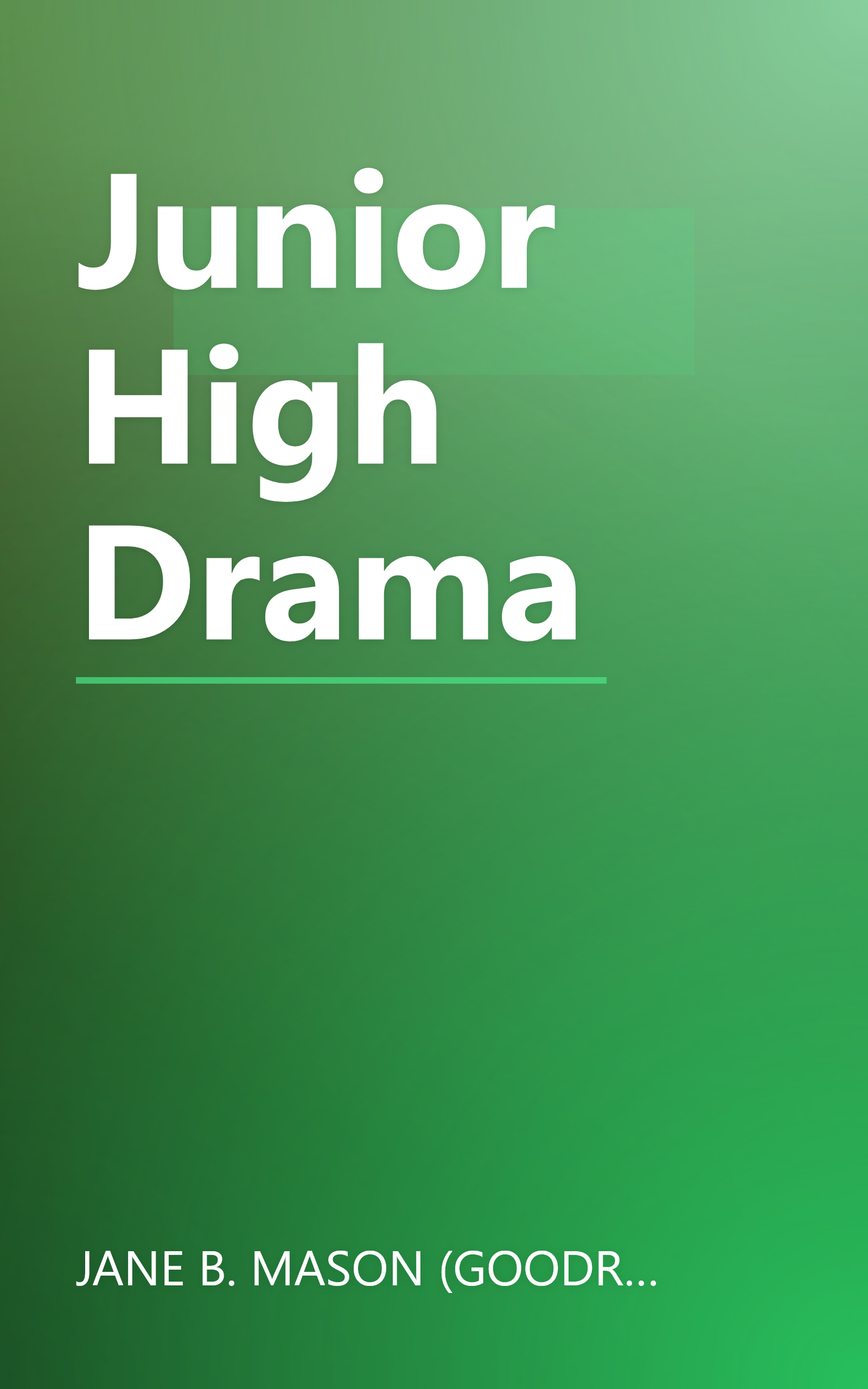 Junior High Drama book cover