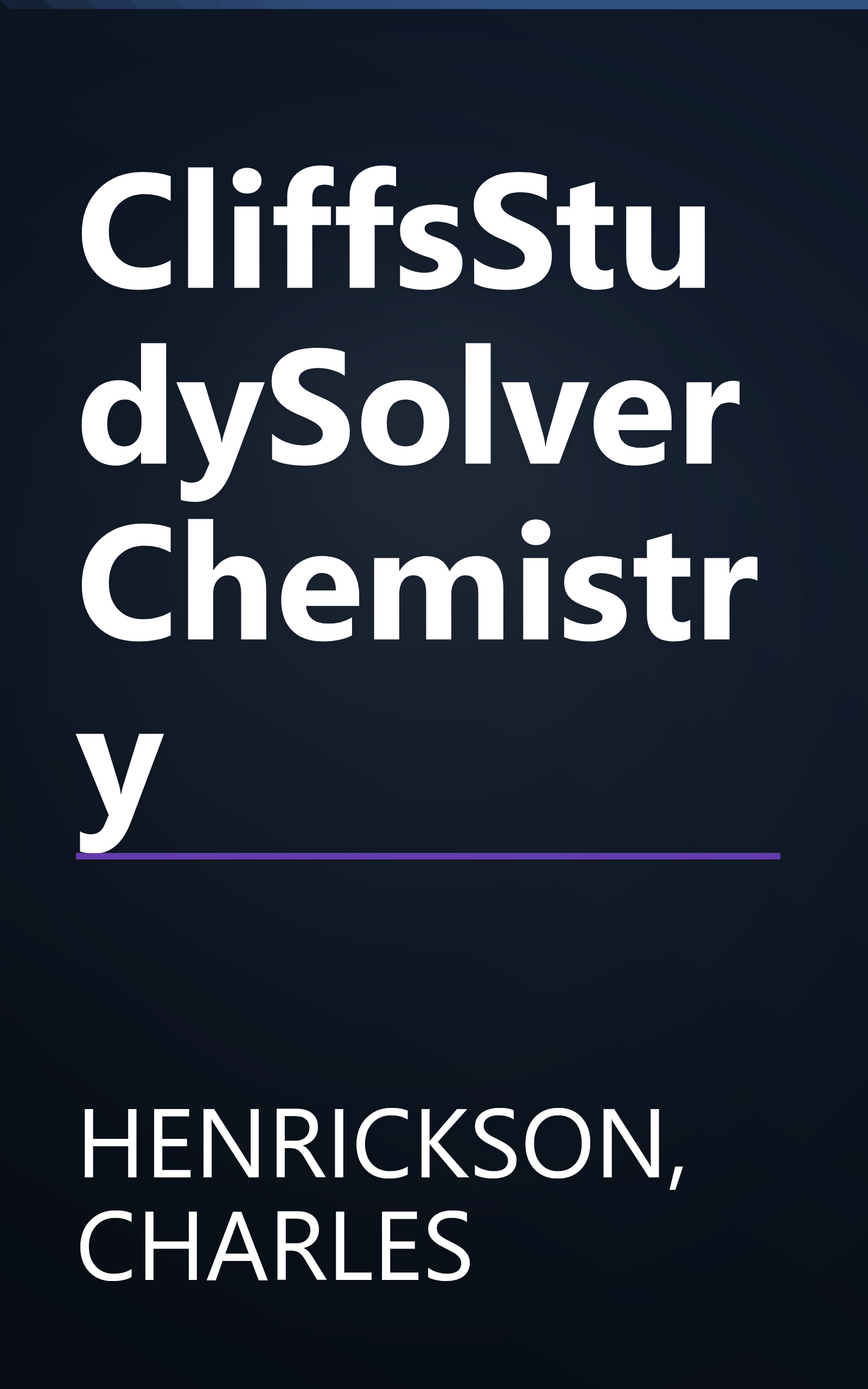 CliffsStudySolver Chemistry book cover