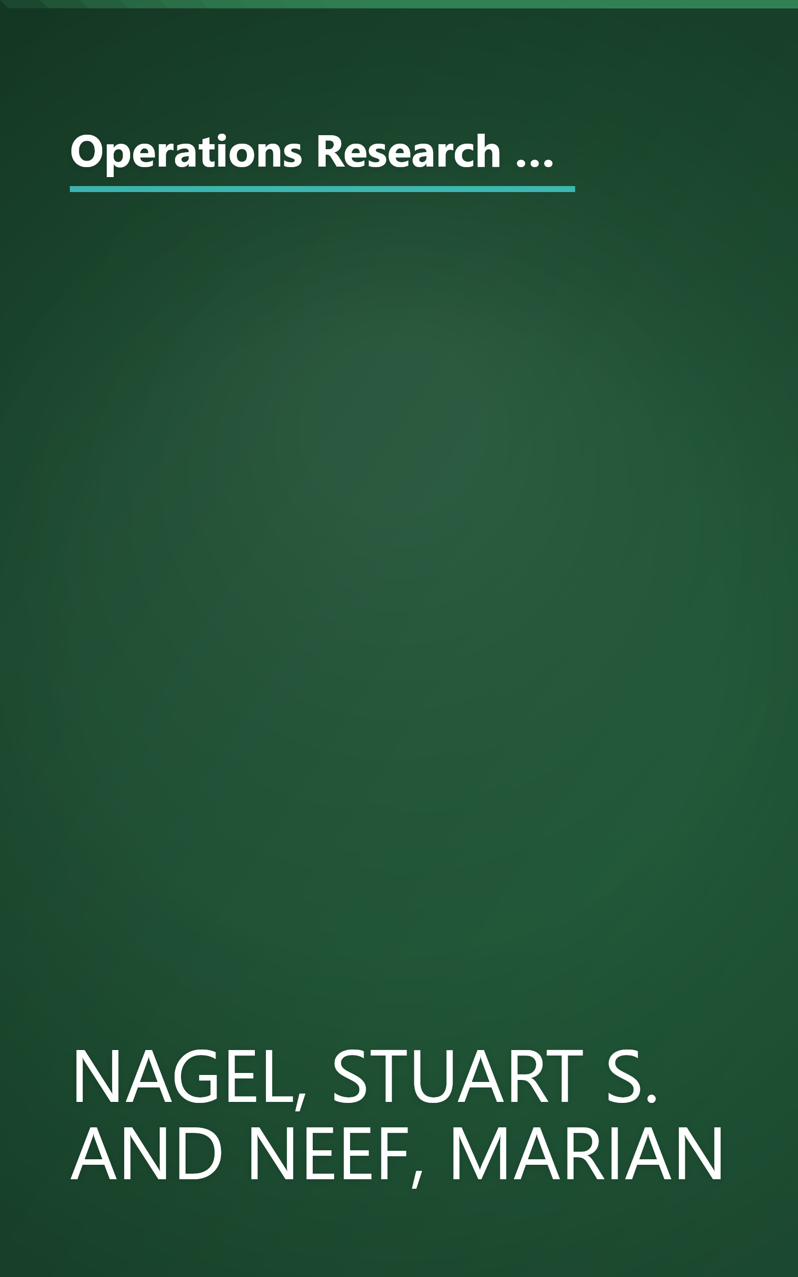 Operations Research Methods: As Applied to Political Science and the Legal Process (Quantitative Applications in the Social Sciences) book cover