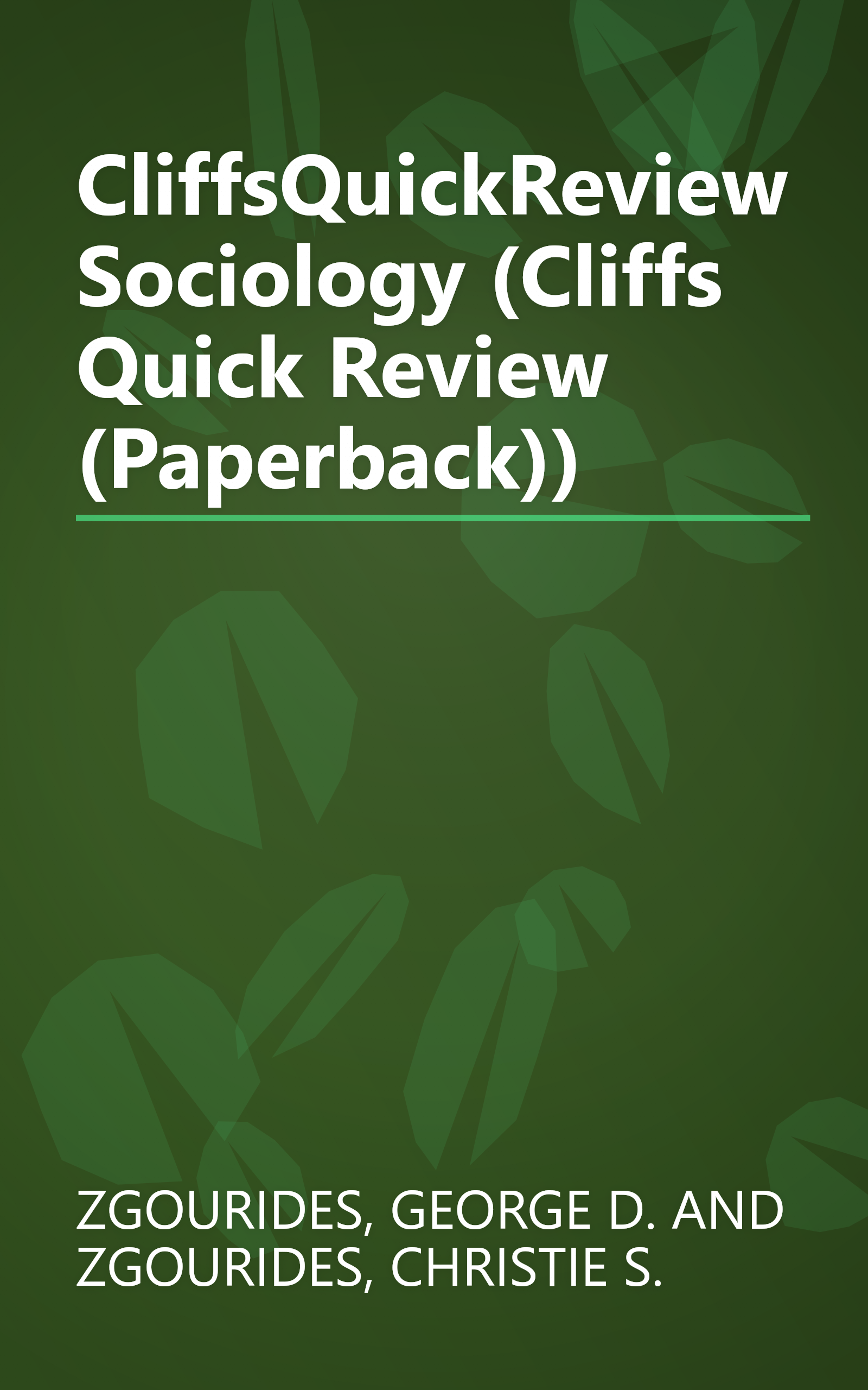 CliffsQuickReview Sociology (Cliffs Quick Review (Paperback)) book cover