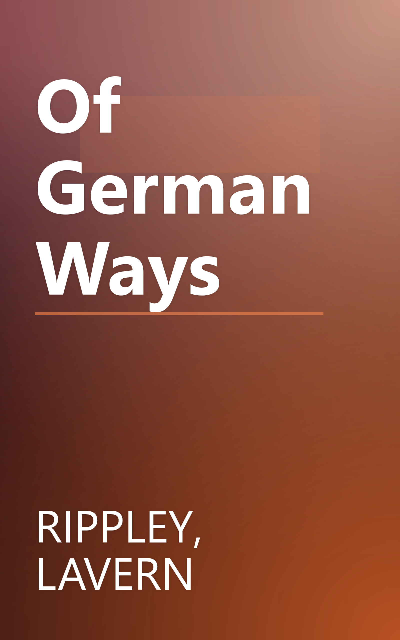 Of German Ways book cover