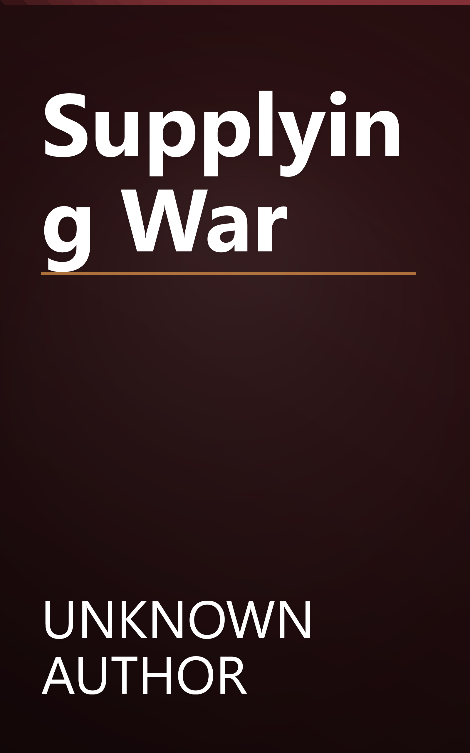 Supplying War book cover