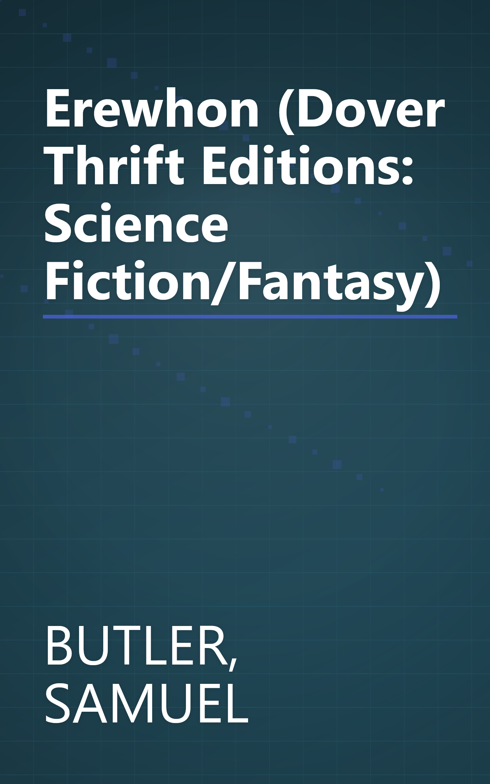 Erewhon (Dover Thrift Editions: Science Fiction/Fantasy) book cover