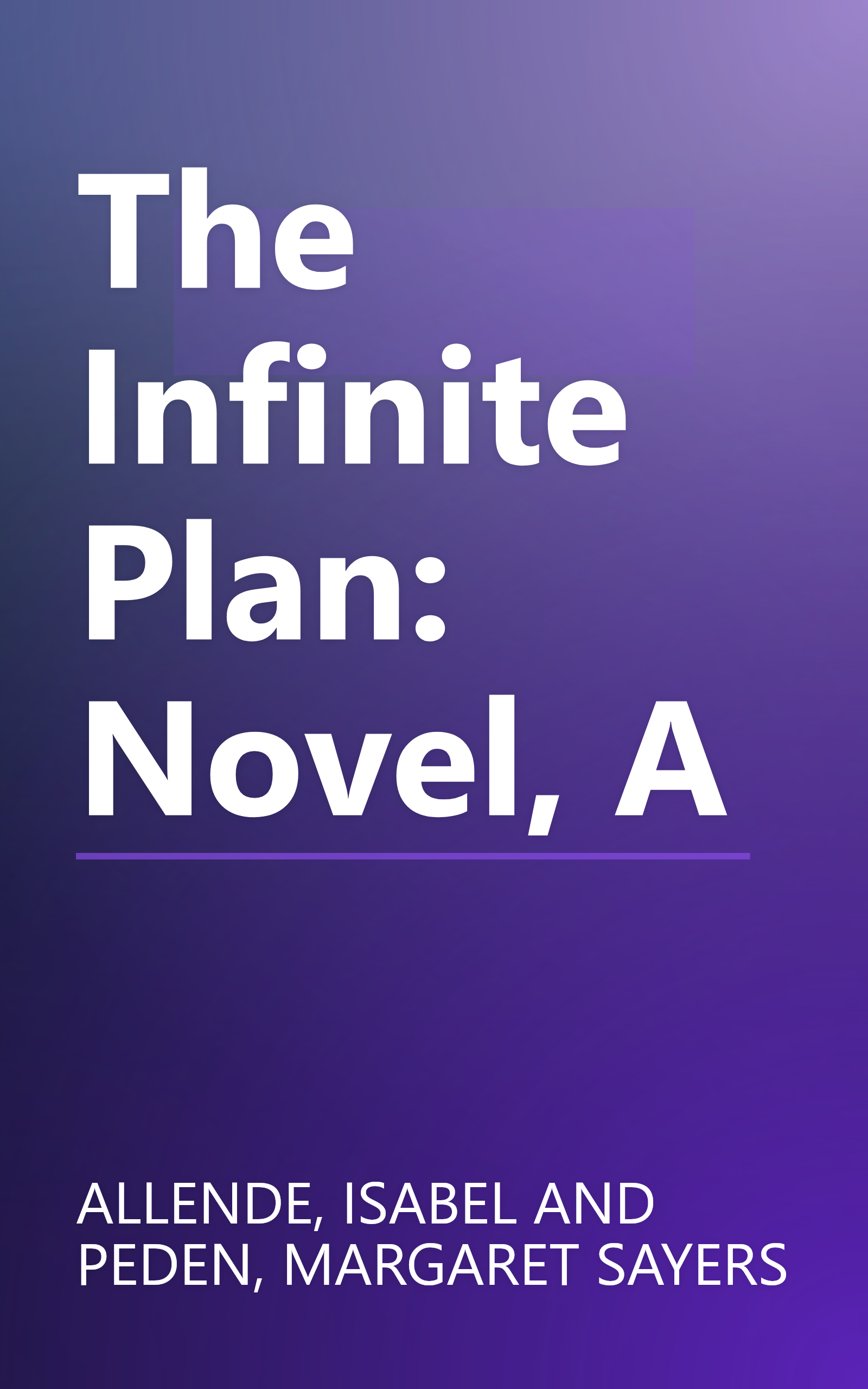 The Infinite Plan: Novel, A book cover